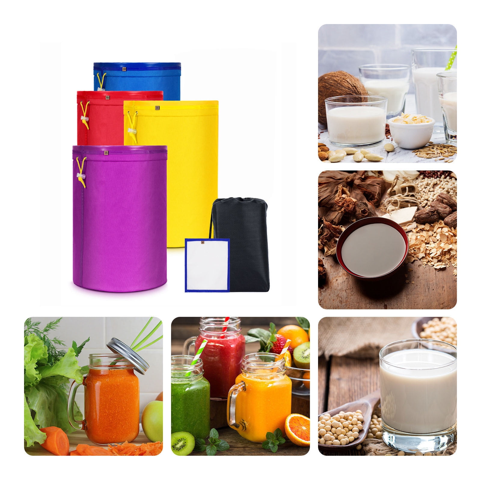 1 Gallon Filter Bags Set | 2025 Reusable Cloth Bags with Drawstring | 5 ...