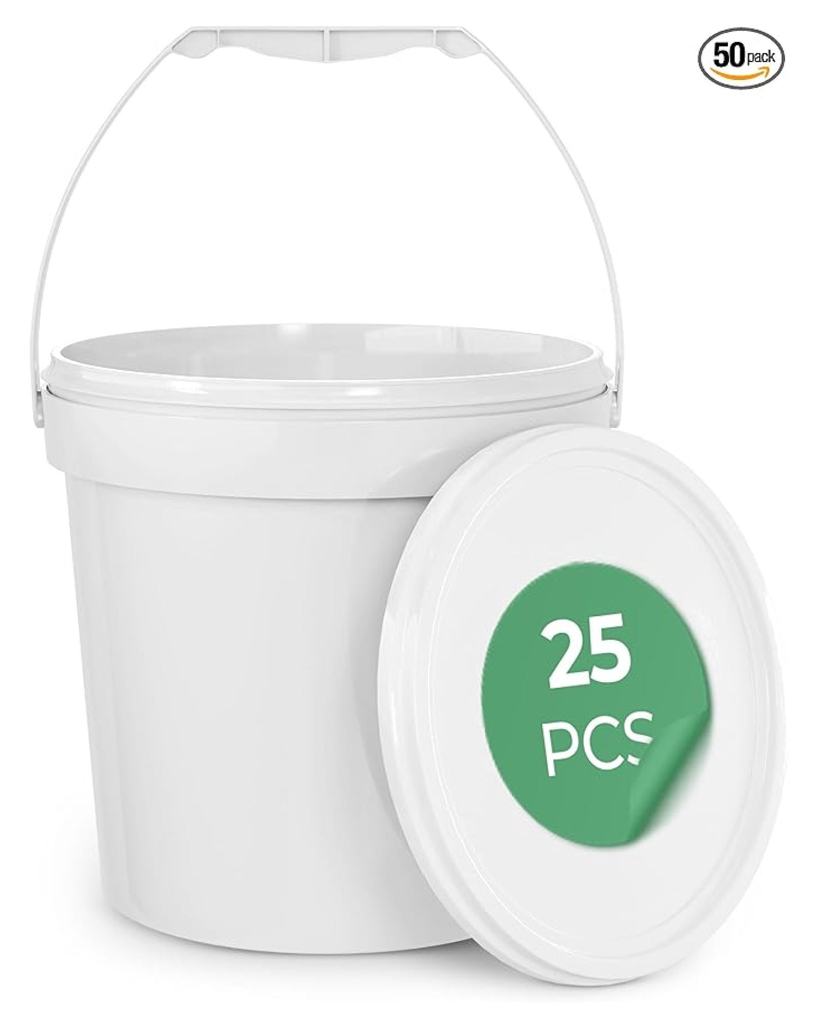 1 Gallon Food Grade Round Plastic Bucket - Food Storage Deli Containers ...