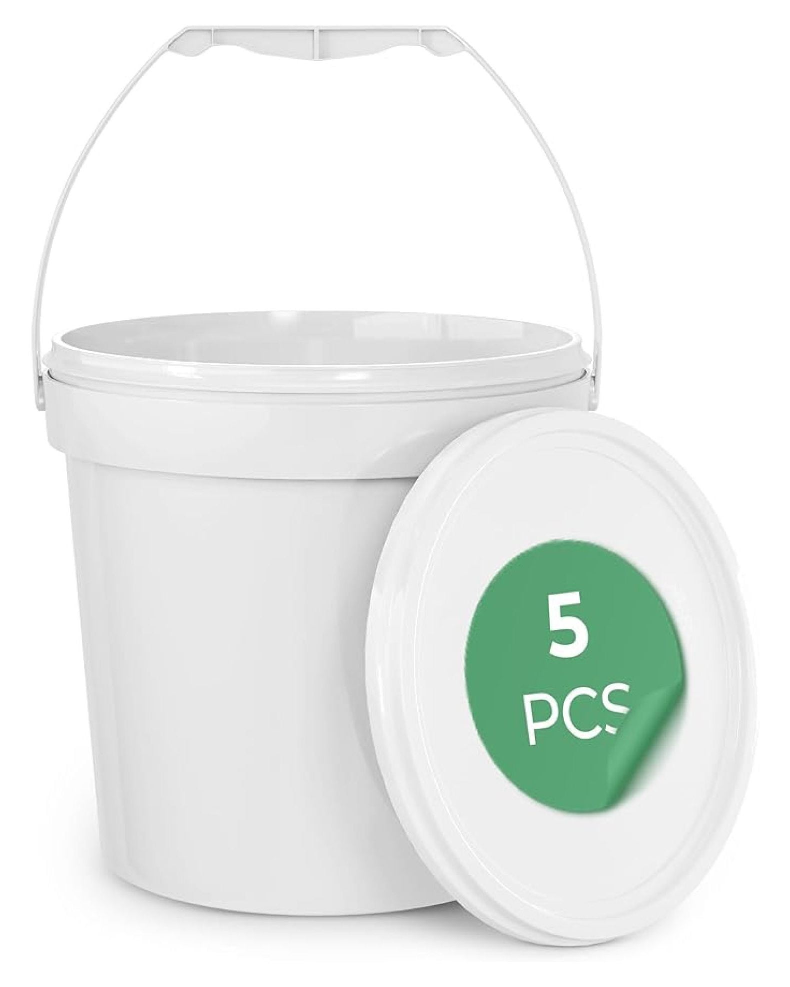 1 Gallon Food Grade Round Plastic Bucket - Food Storage Deli Containers ...