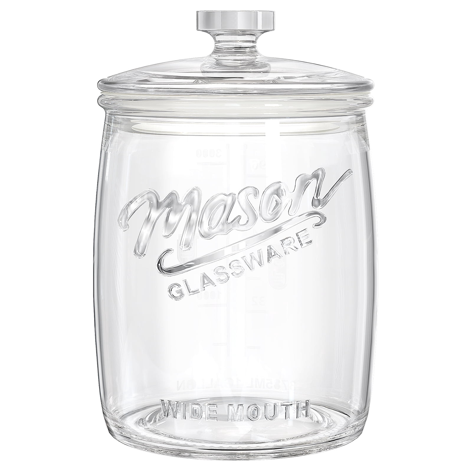 1 Gallon Glass Cookie Jar with Airtight Lid, Wide Mouth Flour Container ...