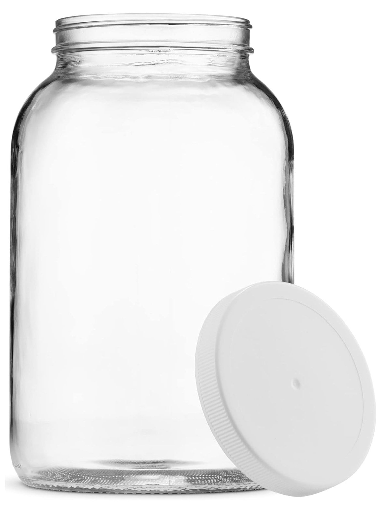 1-Gallon Glass Jar Wide Mouth with Airtight Plastic Lid - USDA Approved ...