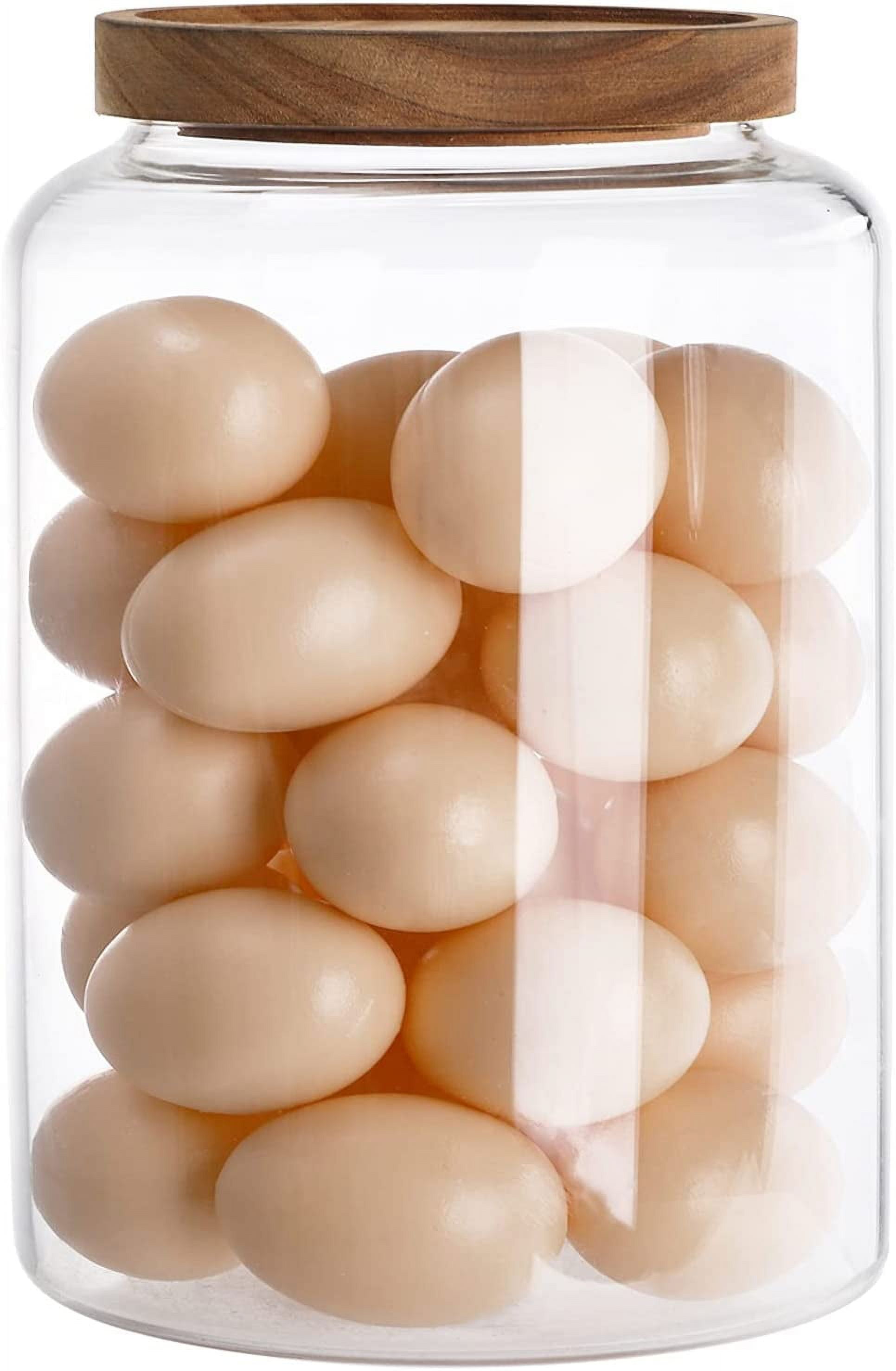 1 Gallon Glass Jar with Wooden Airtight Lid, Large Food Storage ...