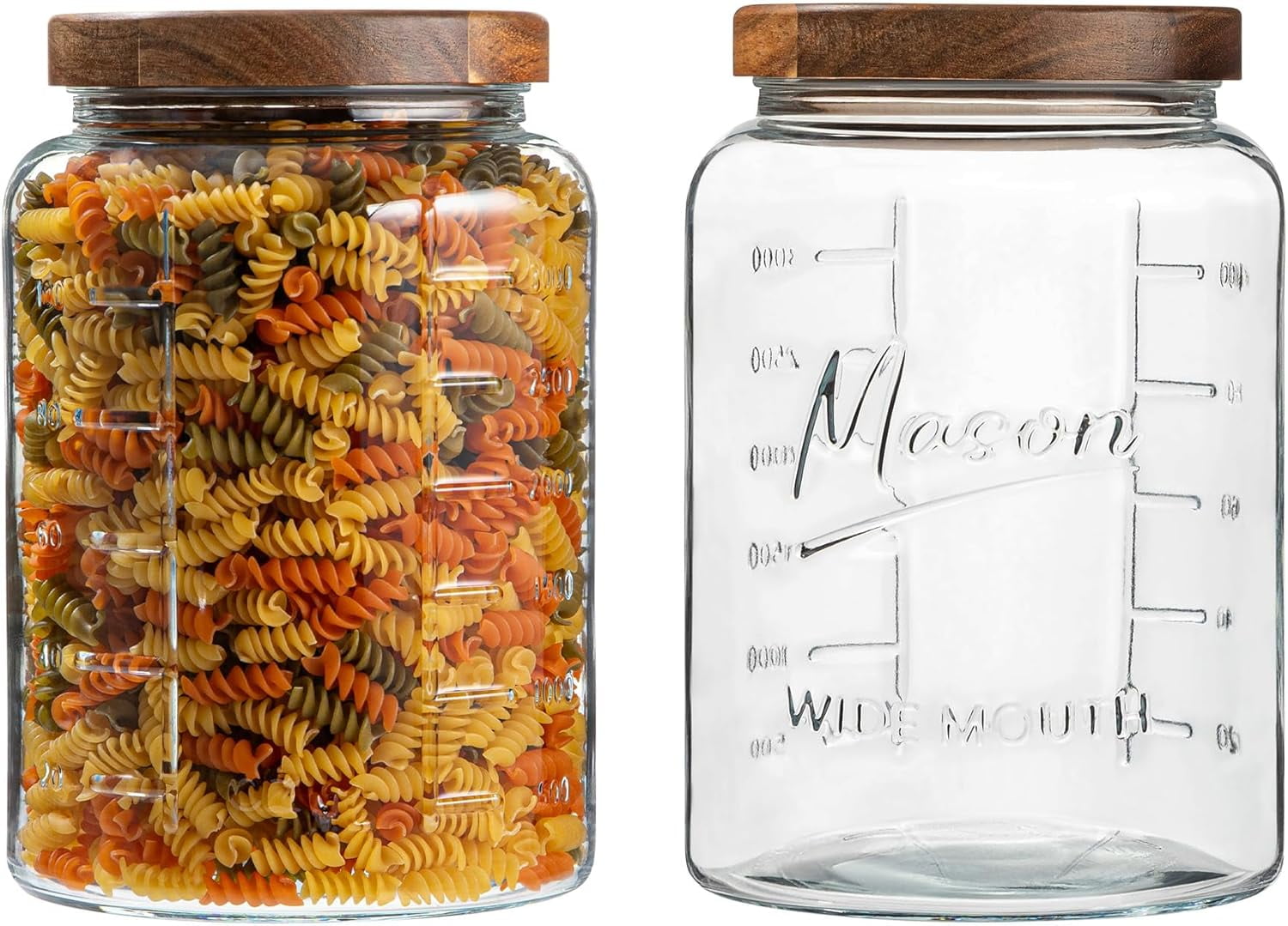 1 Gallon Glass Mason Jar with Airtight Wooden Lid, Wide Mouth Large ...