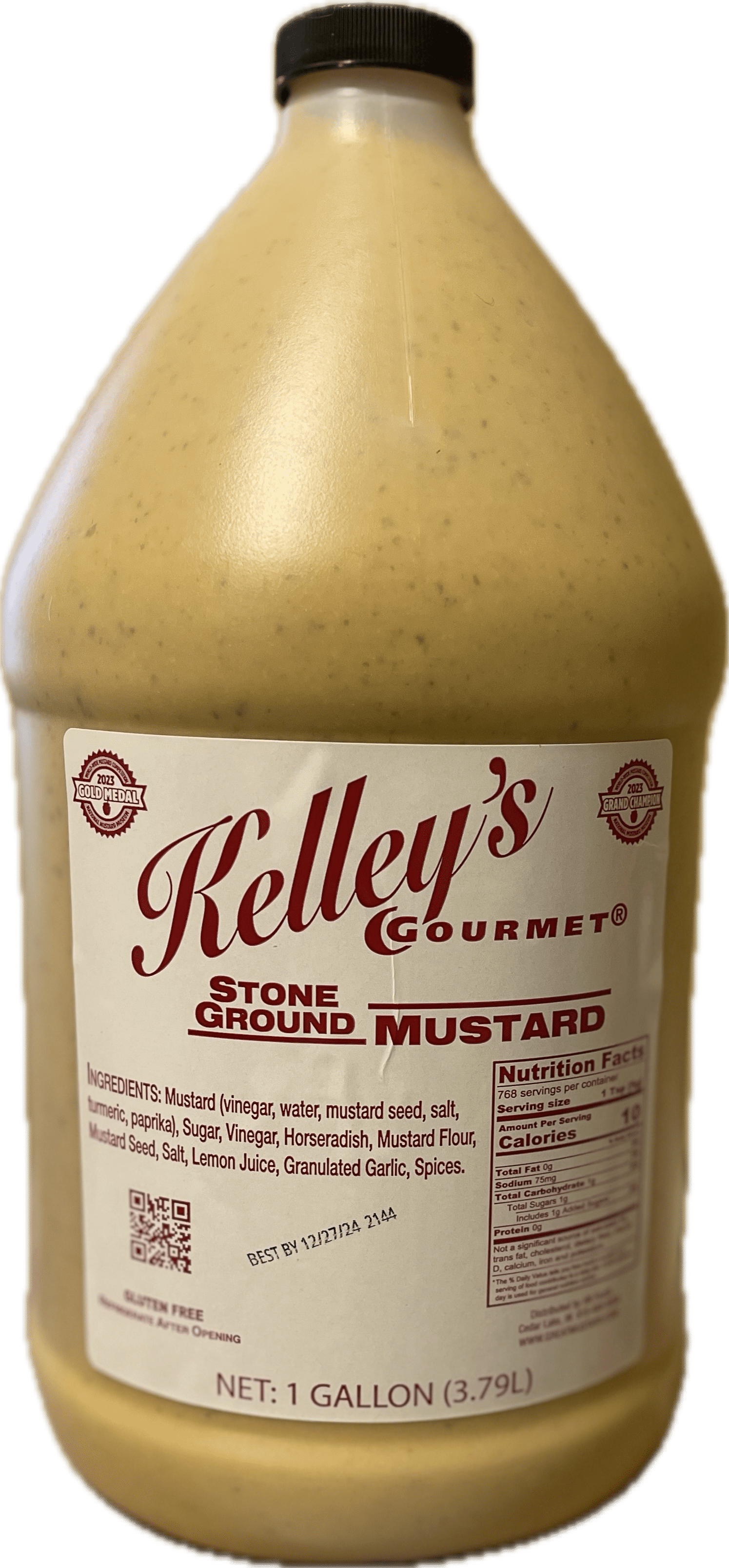1-Gallon Kelley's Gourmet Stone Ground Mustard -1 Gallon Food Service ...
