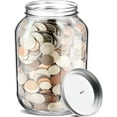 1 Gallon Large Clear Coin Bank Jar with Slotted Lid Large Piggy Change ...
