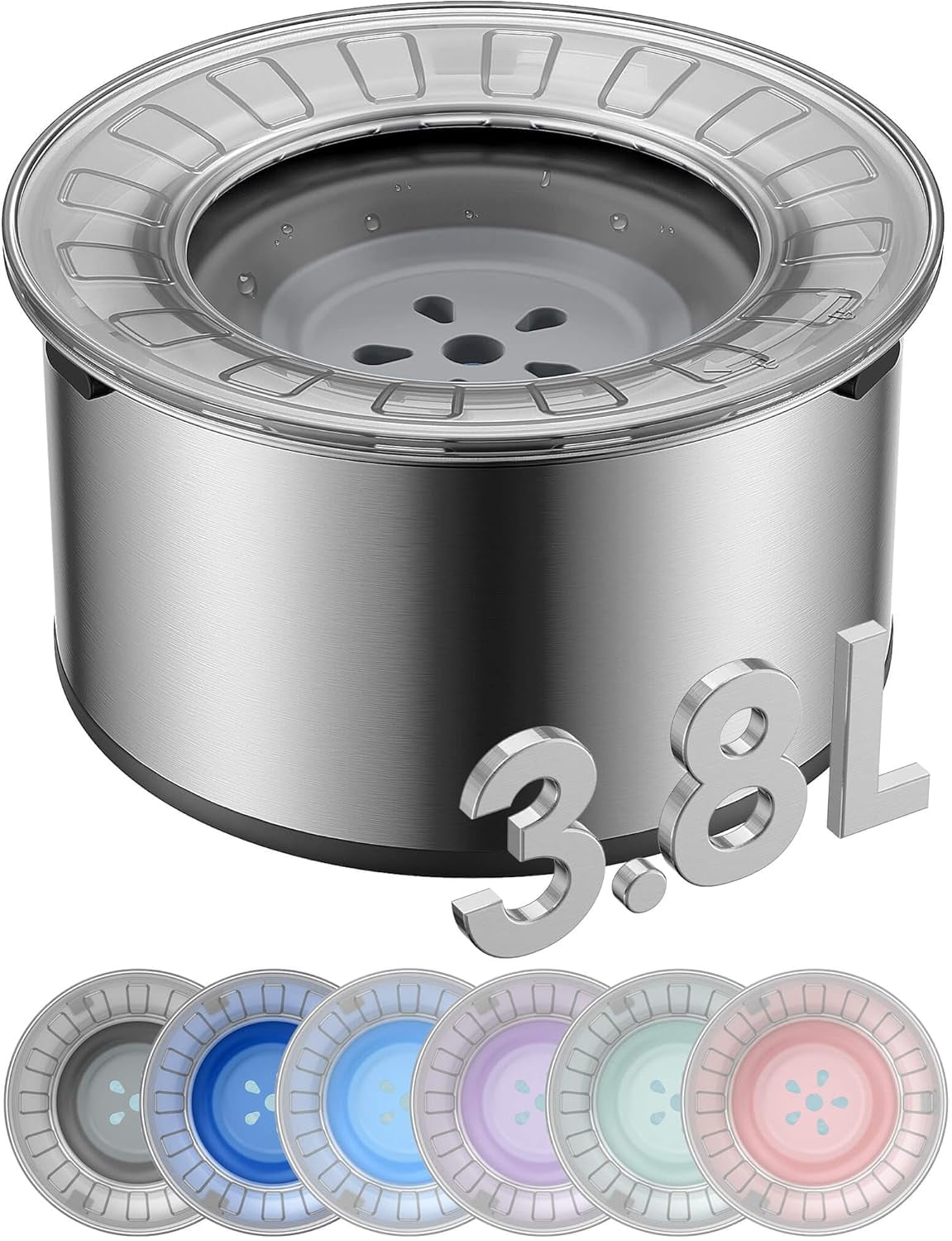 1 Gallon Large Dog Water Bowl No Spill,【Anti Digging Lid & Rubber ...