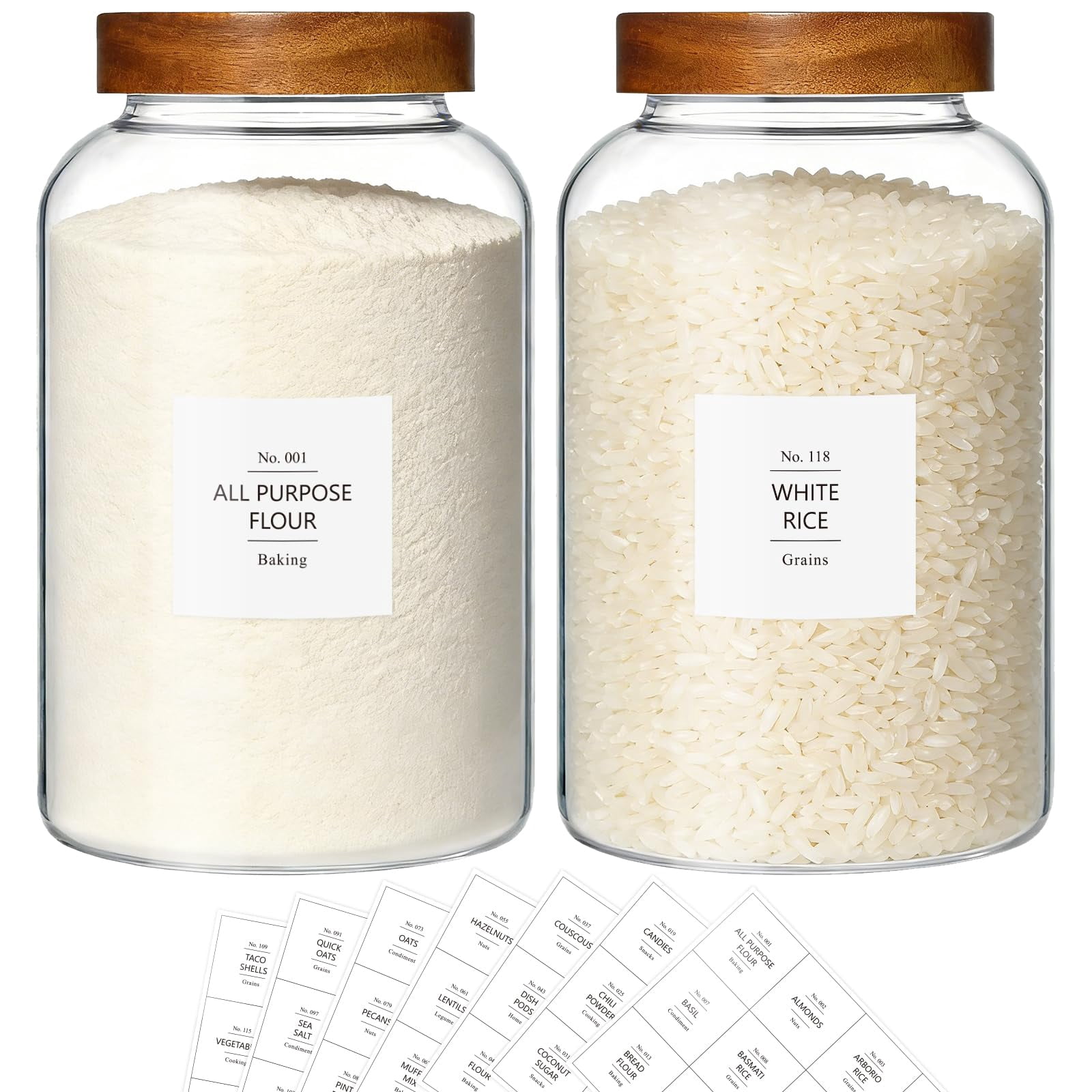 1 Gallon Large Gljars With Airtight Lid 2food Storcontainers Lids Flour ...