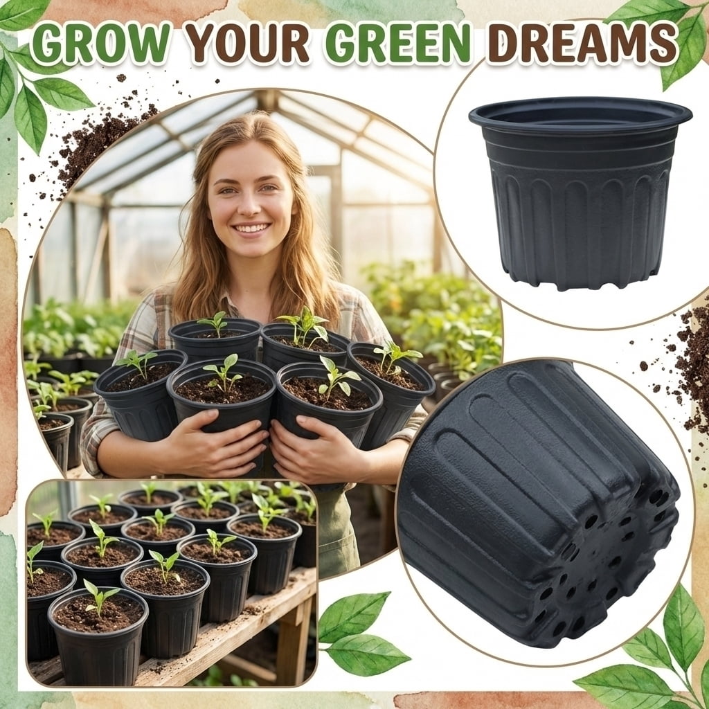 1 Gallon Nursery Plant Pots, Thickened Seedling Container Pots with ...
