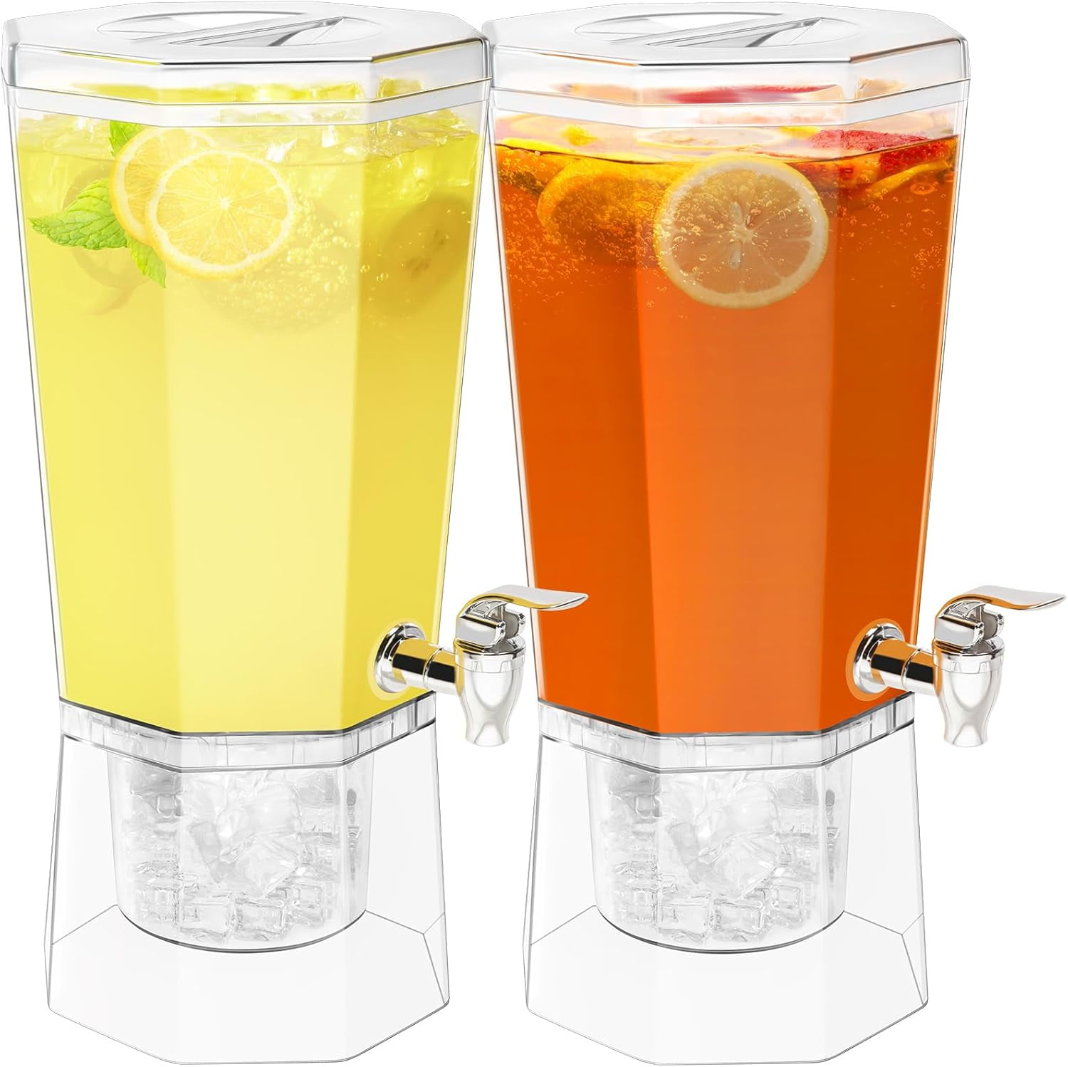 1 Gallon Plastic Drink Dispenser 2 Pcs (in 1 Package), Juice Containers ...