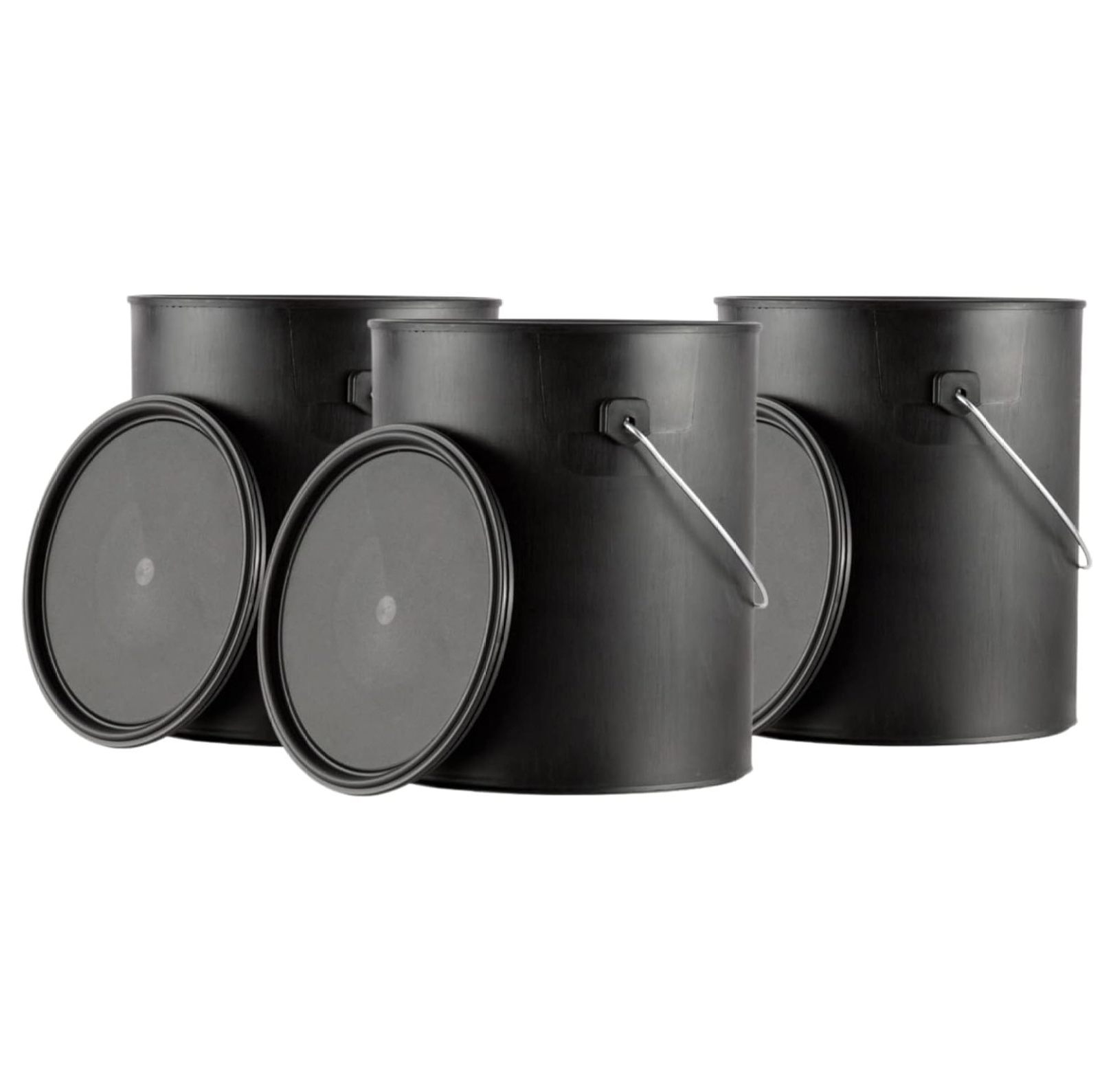 1 Gallon Plastic Paint Bucket can for Paint Storage 128oz Black All ...