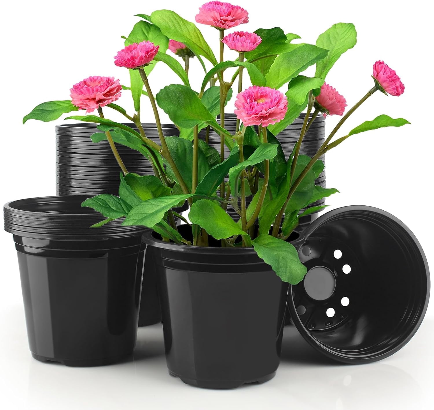 1 Gallon Pots for Plants, 7 Inch Nursery Pots with Drainage Holes, 1 ...