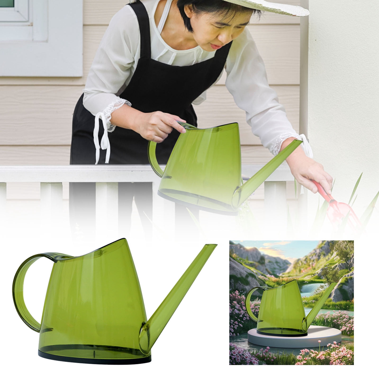 1 Gallon Spray Watering Can 1400ml Long Spout Plastic Material ...