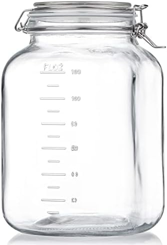 1 Gallon Square Super Wide-Mouth Glass Jars with Airtight Lids, Glass ...