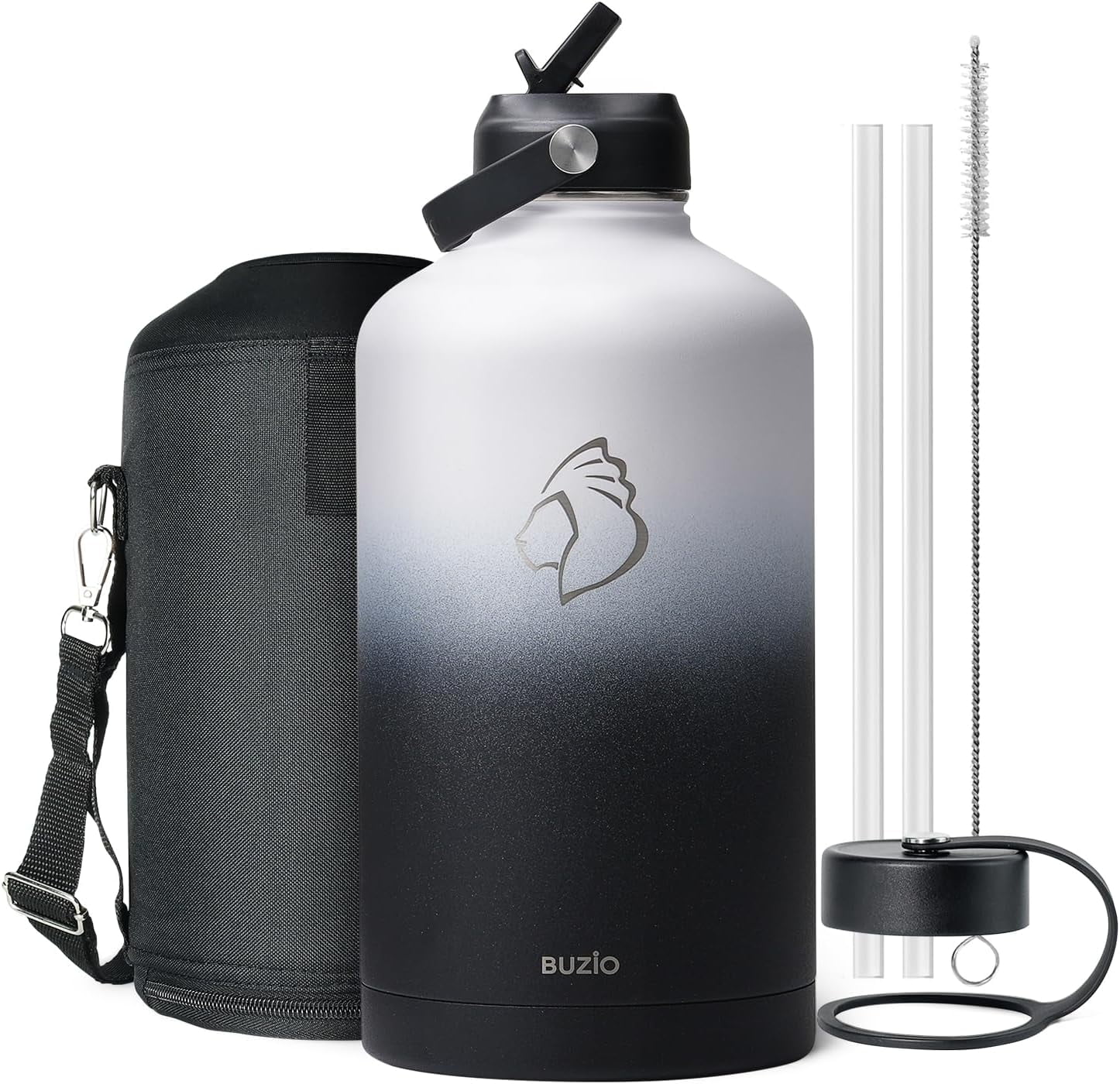 1 Gallon Water Bottle, 128oz Insulated Water Jug Double Walled Vacuum ...