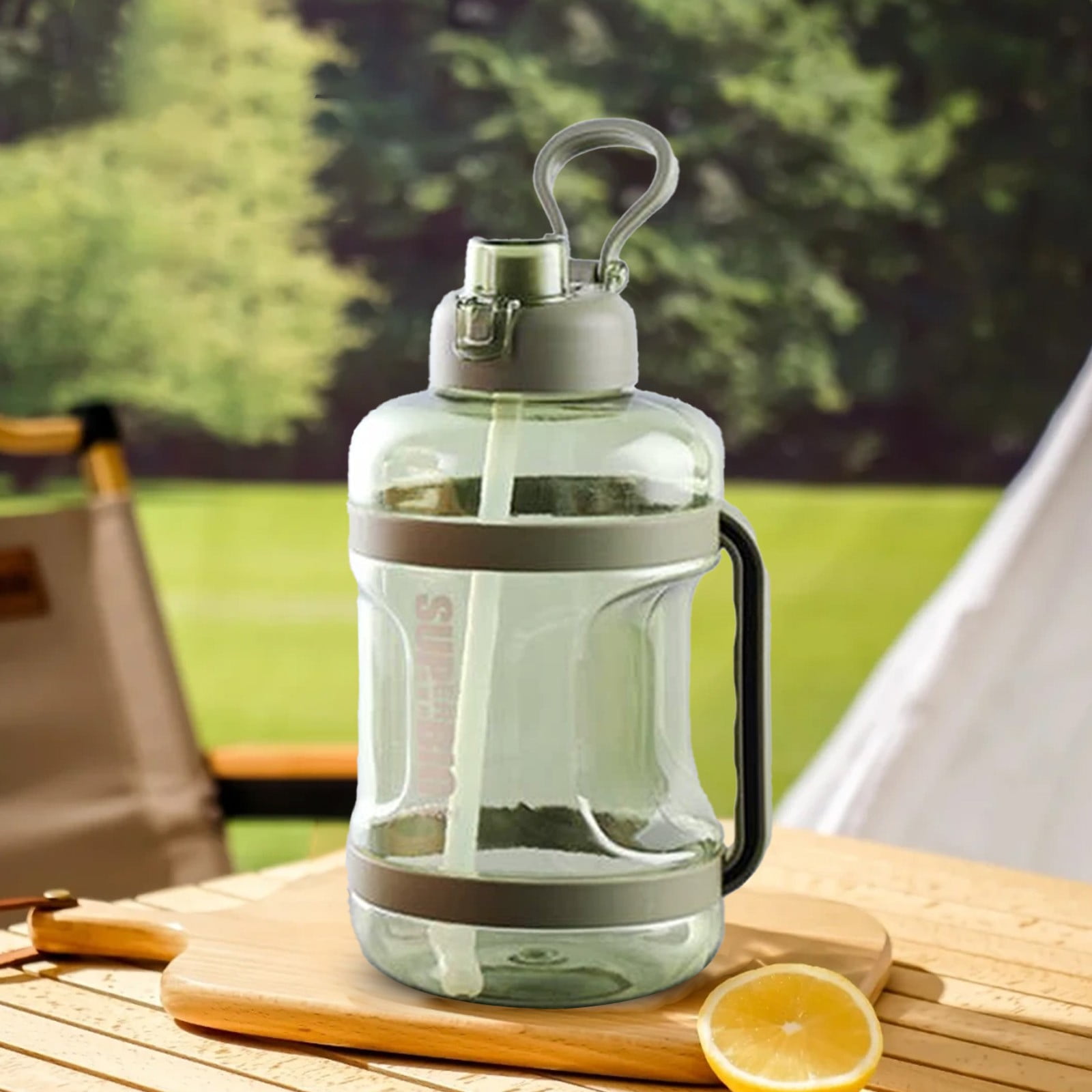 1 Gallon Water Jug with Flip-top Lid and Handle Strap,Leak-proof ...