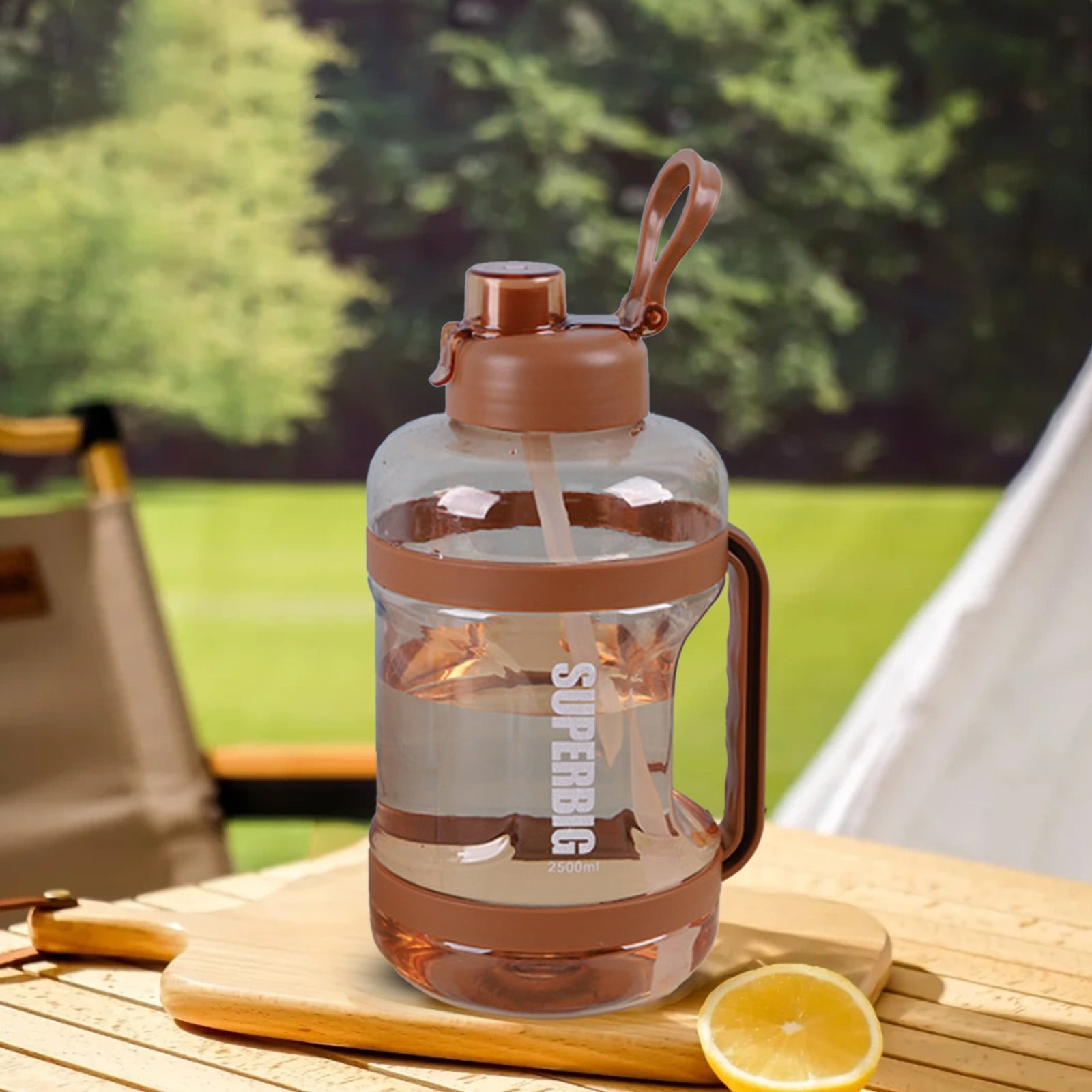 1 Gallon Water Jug with Flip-top Lid and Handle Strap,Leak-proof ...