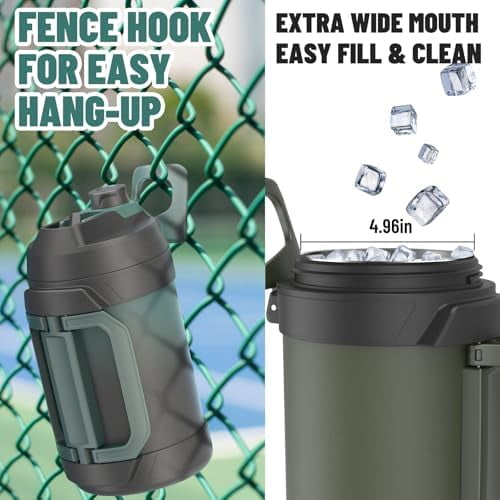 1 Gallon Water Jug, One Gallon Large Triple Wall Insulated Metal Jug ...