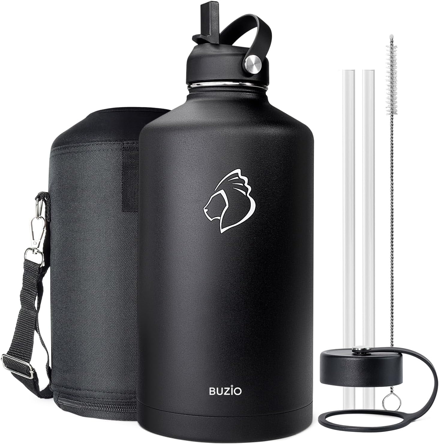 1 Gallon Water Jug with Straw Handle Lid, 128oz Water Bottle Stainless ...