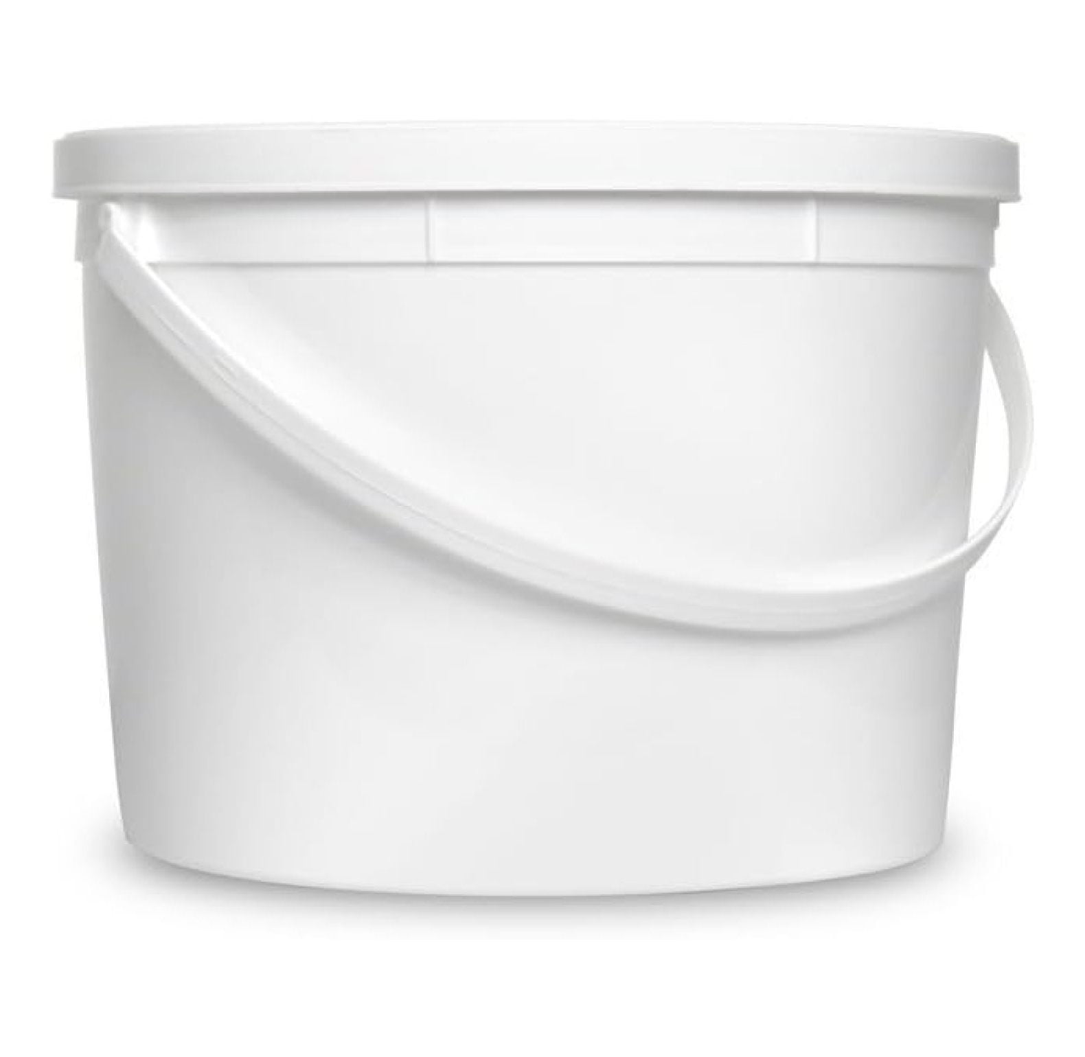 , 1 Gallon White Bucket & Lid - Set of 12 - Durable 31 Mil All Purpose ...