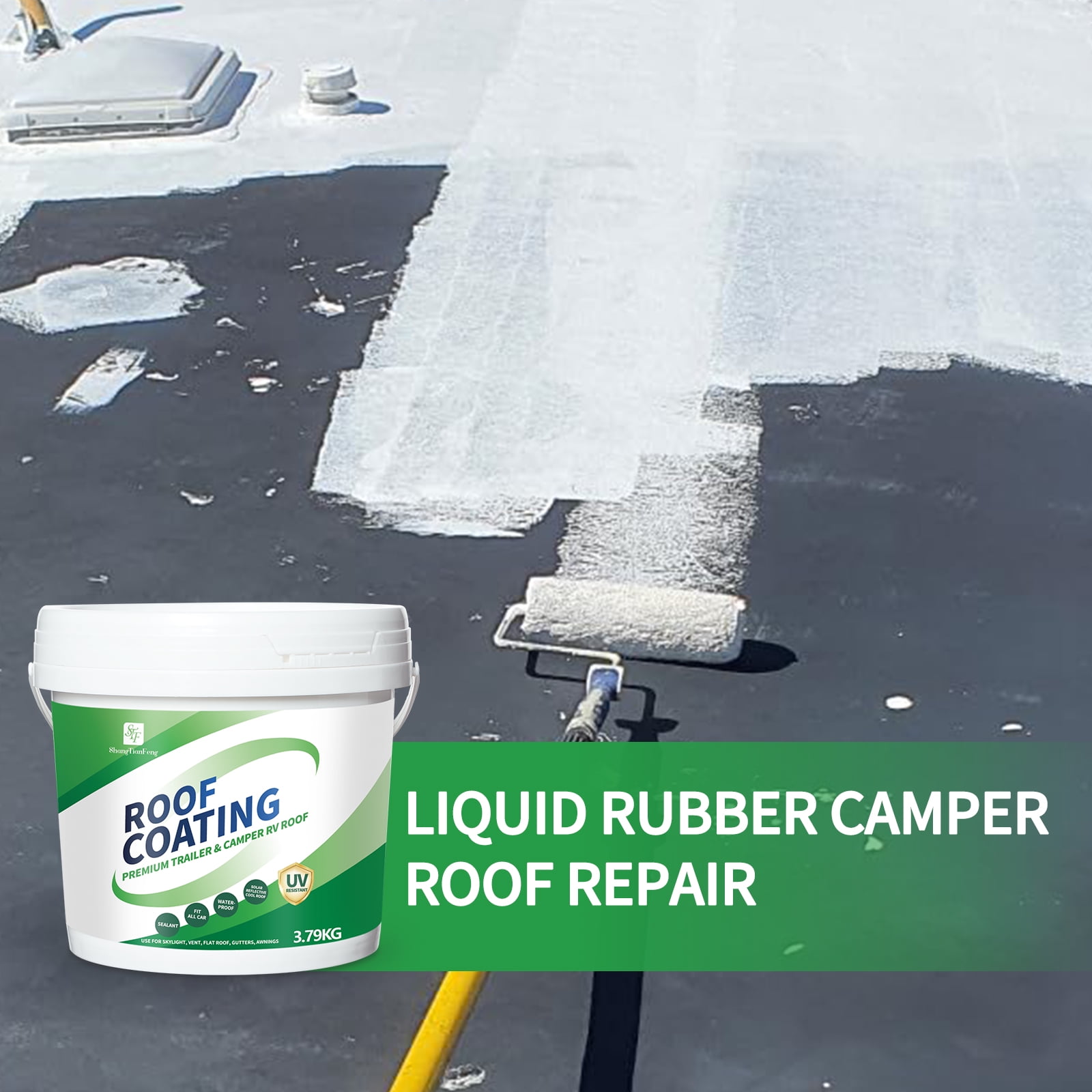 1 Gallon White RV Roof Sealant Waterproof Coating - Solar Reflective ...