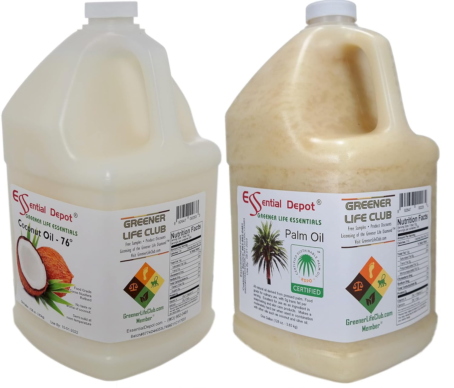 1 Gallon nut Oil + 1 Gallon RSPO Sustainable Not Hydrogentated Palm Oil ...