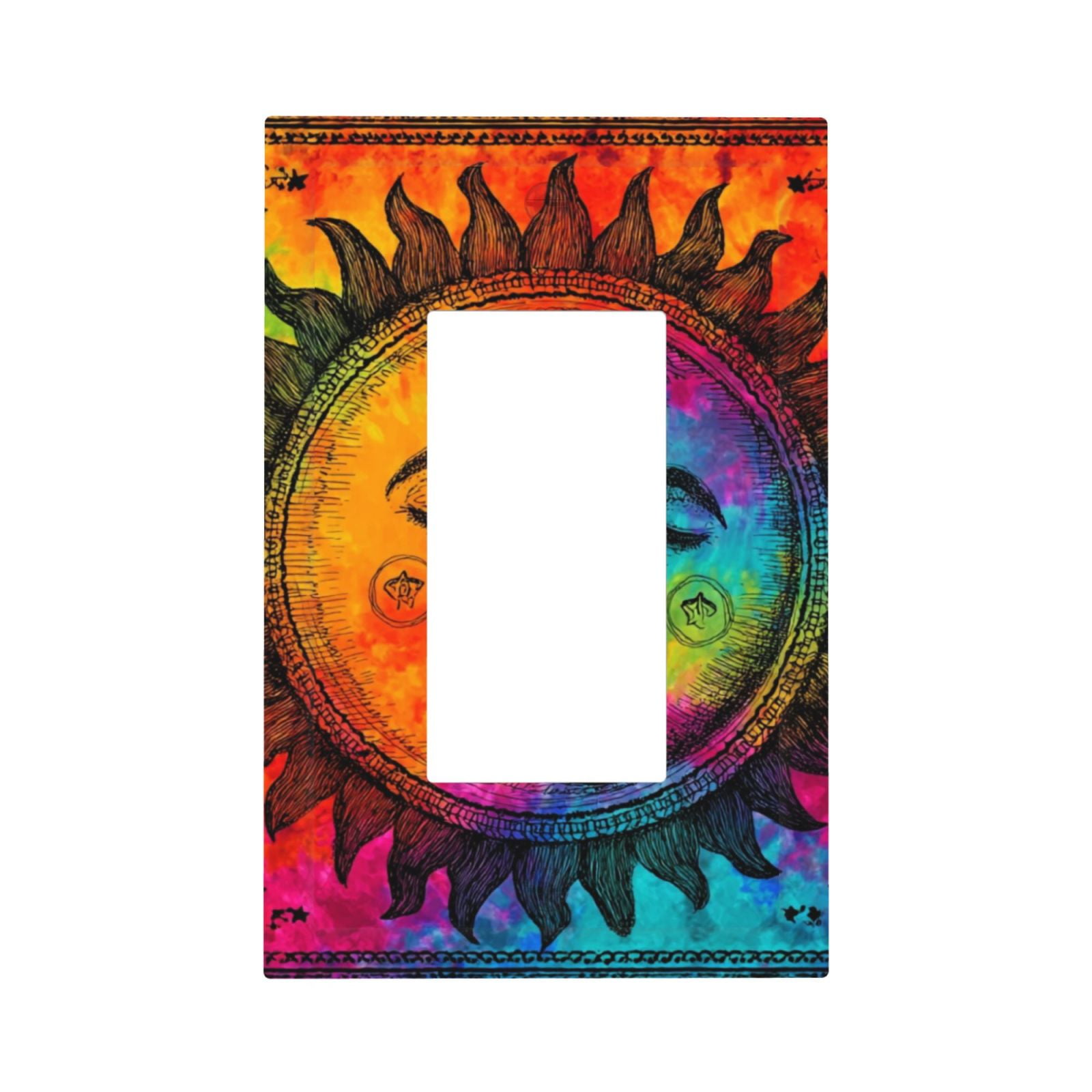 1-Gang 1 Rocker Wall Plate for Bedroom Room Bathroom Decorative, Sun ...