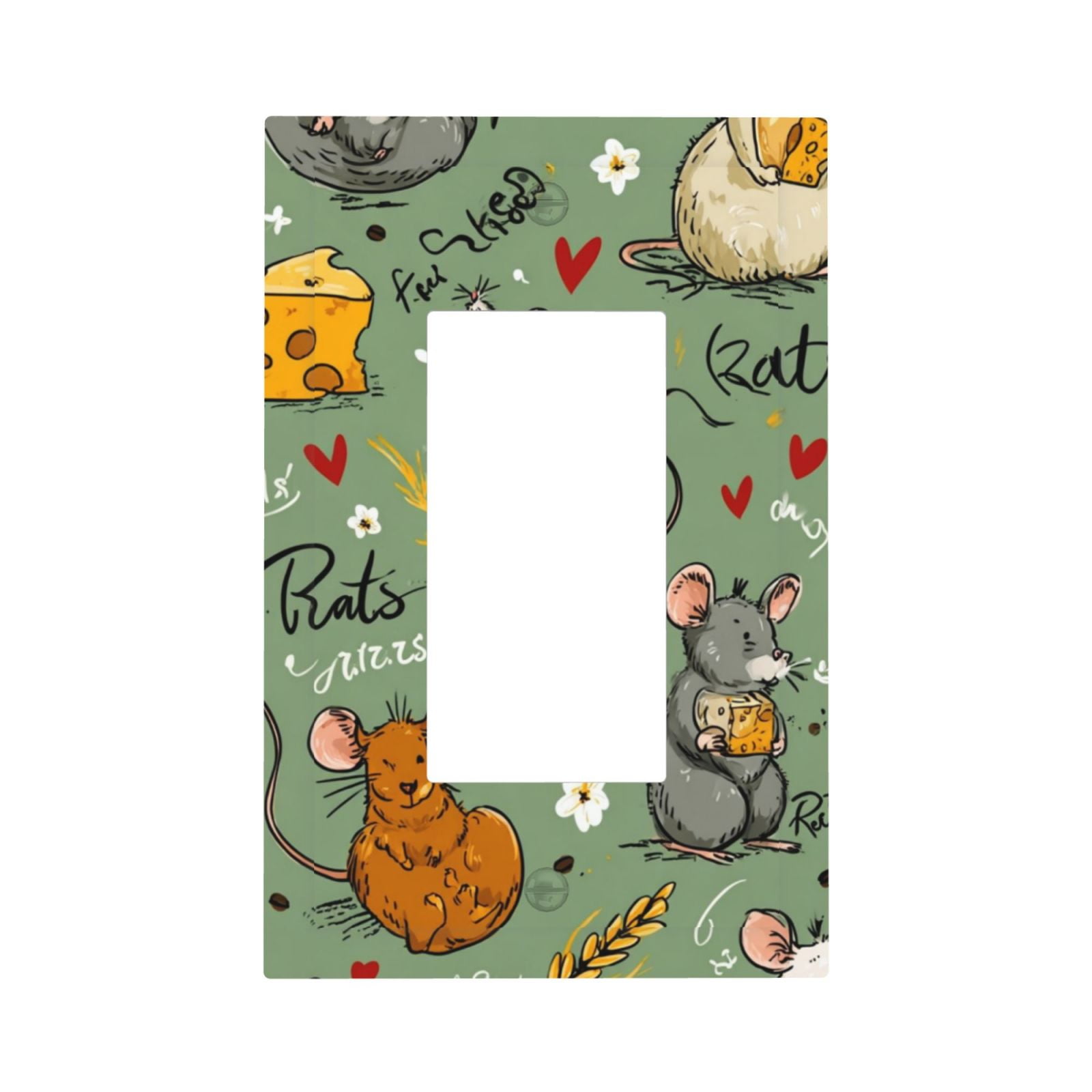 1-Gang 1 Rocker Wall Plate for Bedroom Room Bathroom Decorative, Mouse ...