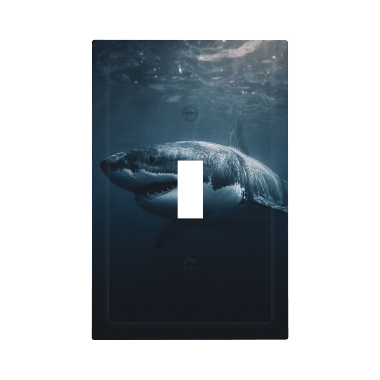 1-Gang 1 Toggle Wall Plate for Bedroom Room Bathroom Decorative, Shark Underwater World Oasis ...