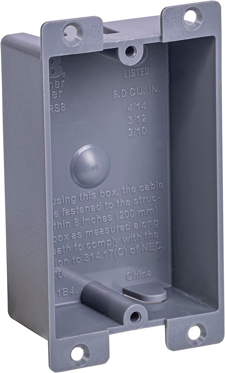 1-Gang 8 Cubic Inch Old Work Standard Switch/Outlet Wall Electrical Box ...