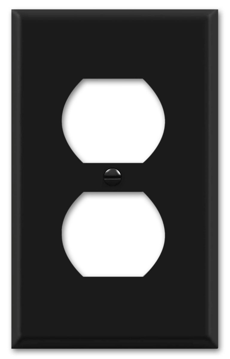 1 Gang Black Electrical Outlet METAL Cover Plate, Socket Cover for ...