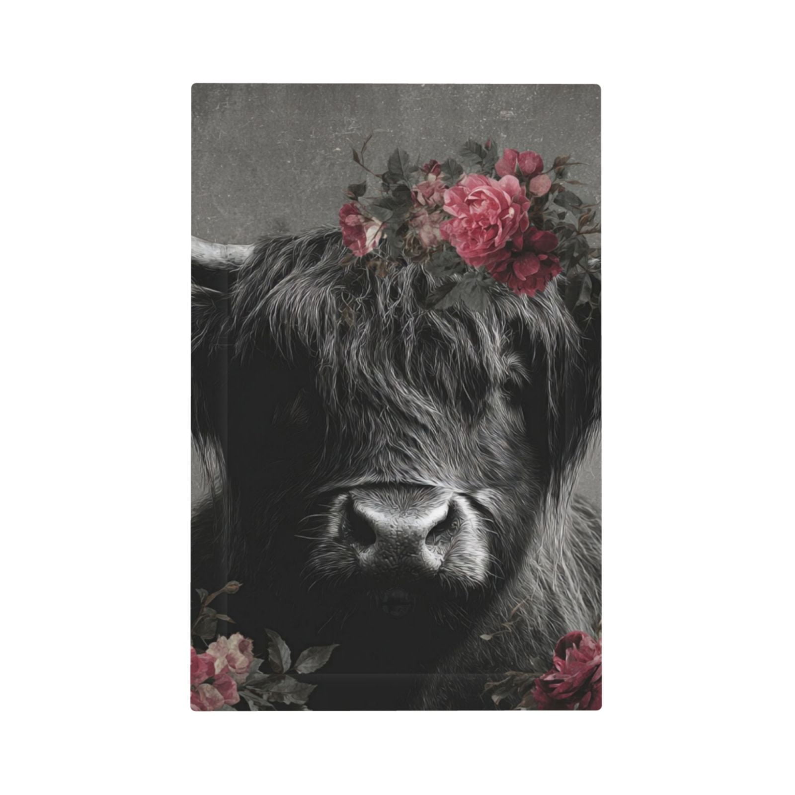1-Gang No Blank Wall Plate for Bedroom Room Bathroom Decorative, Highland Cow Flower Bull Cattle ...