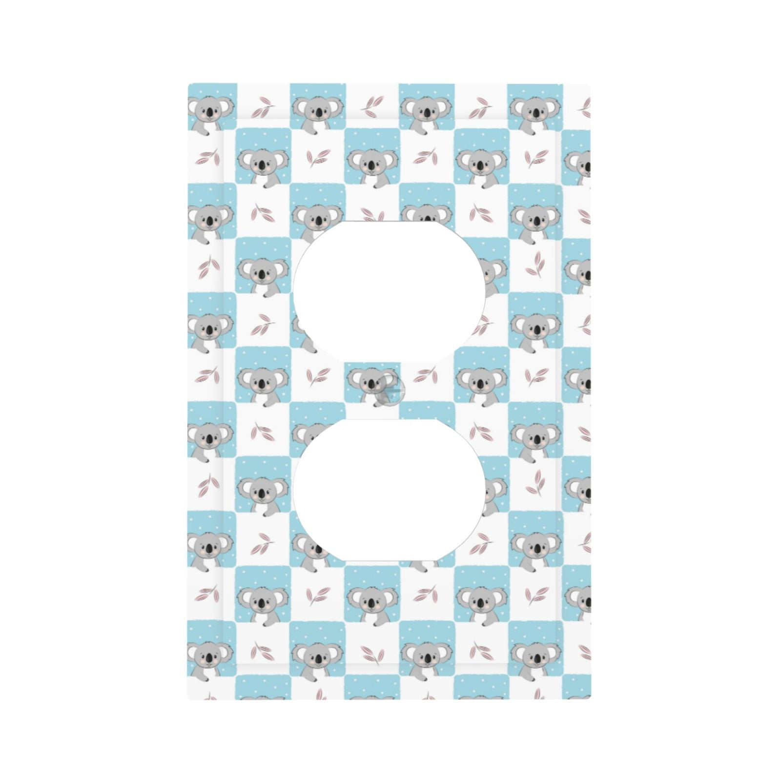 1-Gang Duplex Outlet Wall Plate, Checkered Koala Prints Plate Covers ...