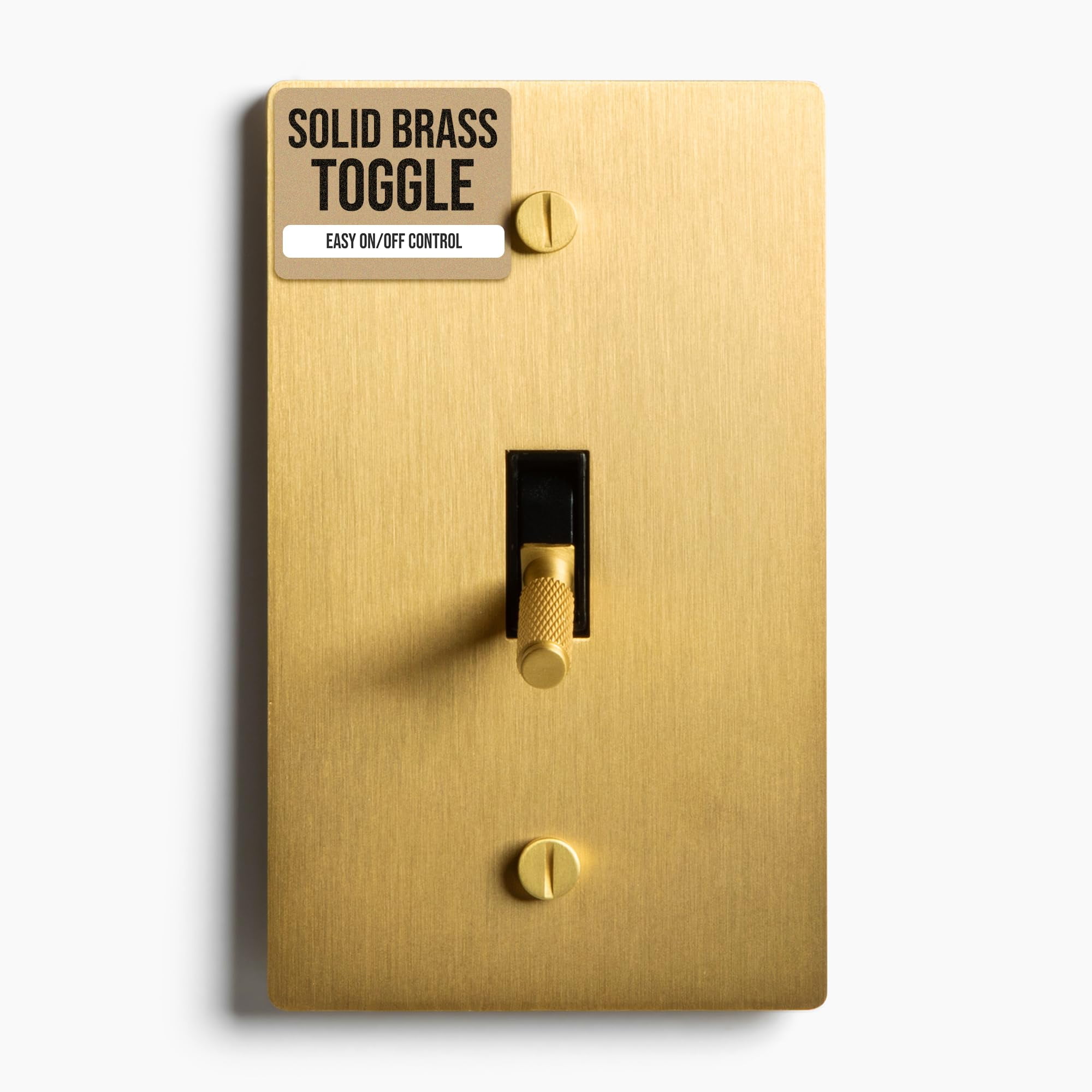 1-Gang Satin Solid Brass Plated Toggle Switch, 15A 120V AC Wall Mount ...