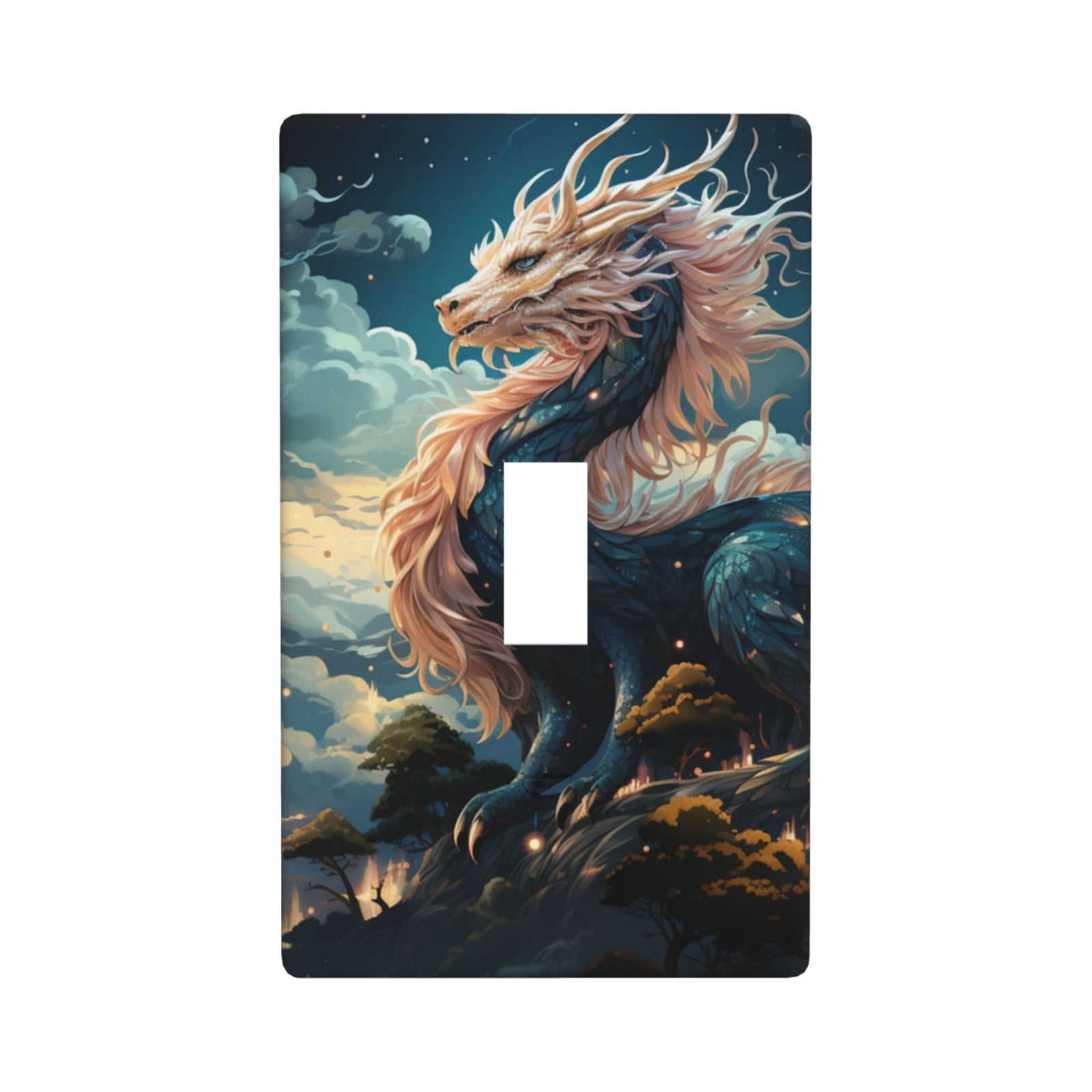 1-Gang Toggle Wall Plate Single Light Switch Cover - dragon Sky cool ...