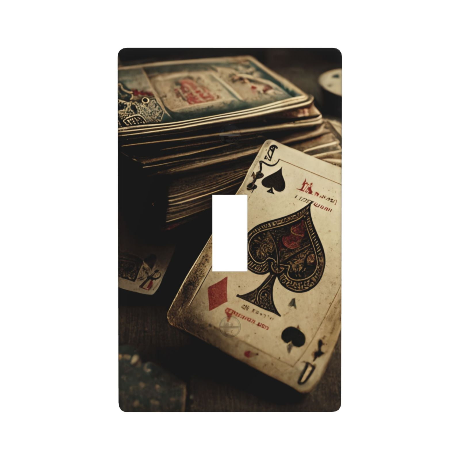 1-Gang Toggle Wall Plate Single Light Switch Cover - poker cards ...