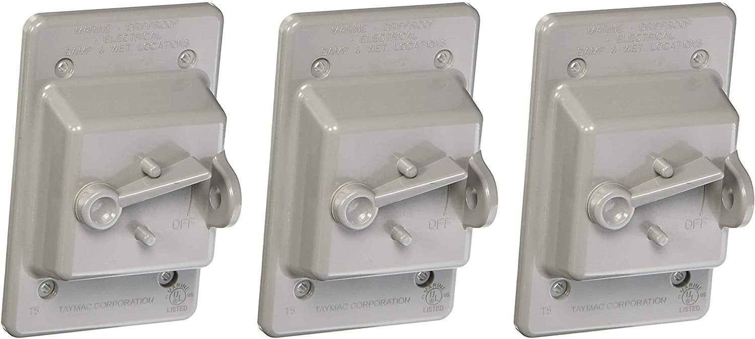 1-Gang Weatherproof Cover, Plastic, Toggle, Gray Three Pack - Walmart.com