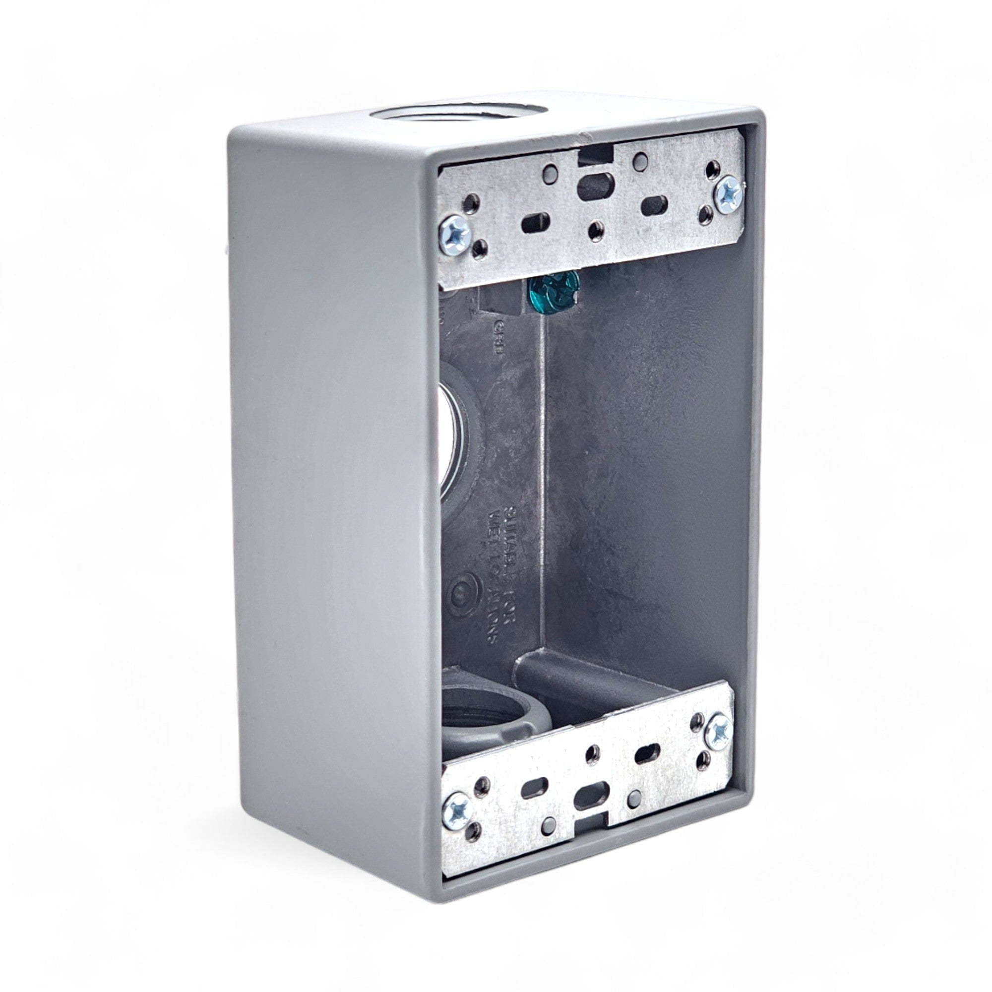 1 Gang weatherproof Grey box with (3) 1" threaded outlets - Walmart.com