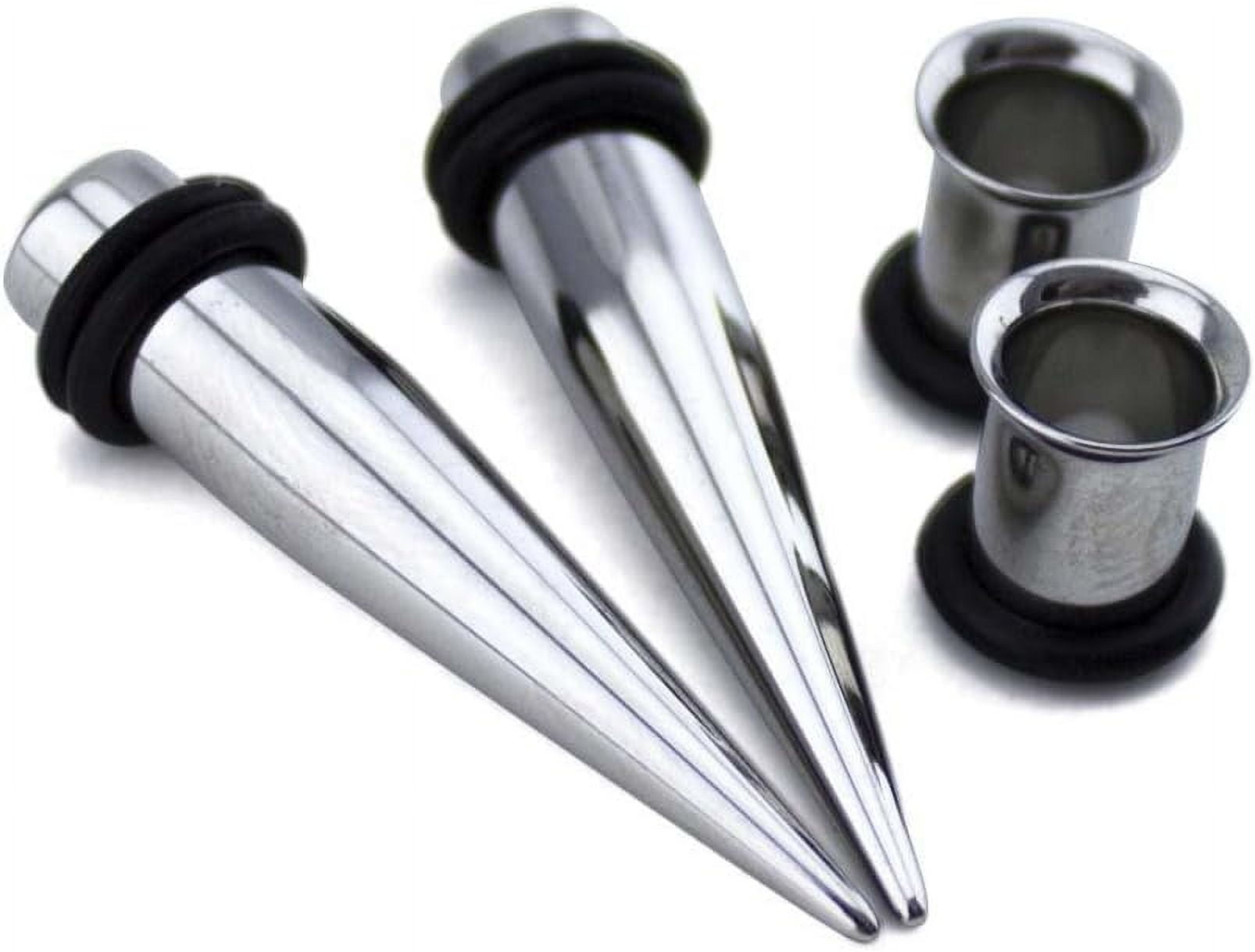 1 Gauge Ear Stretching Kit - (1G - 7mm) 2 Steel Tapers & 2 Steel ...