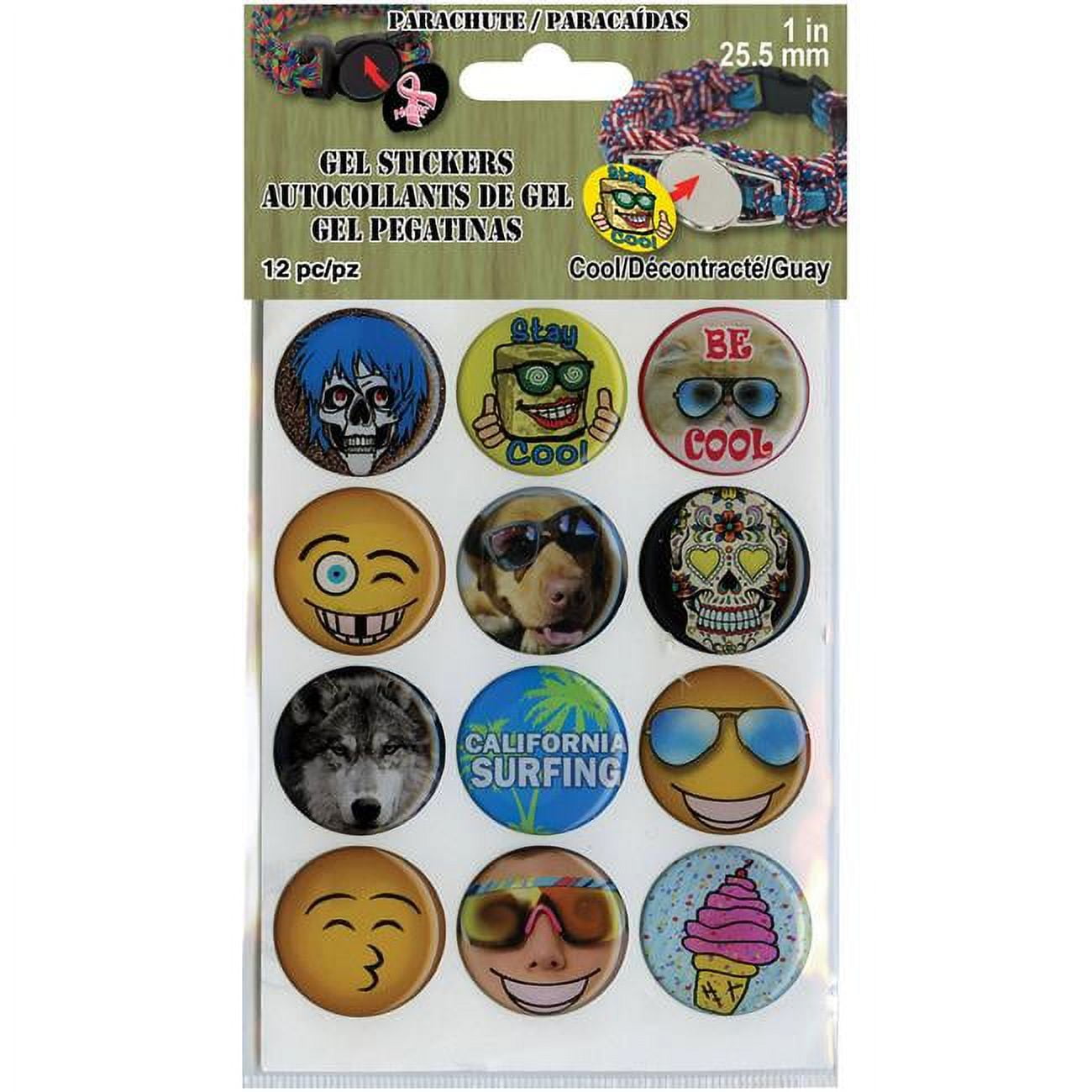 1" Gel Stickers For Paracord Charms & Buckles 12/Pkg-Cool - Walmart.com