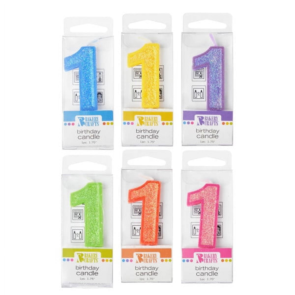 A Birthday Place Glitter Numeral '1' Candle Multicolor for Birthday ...