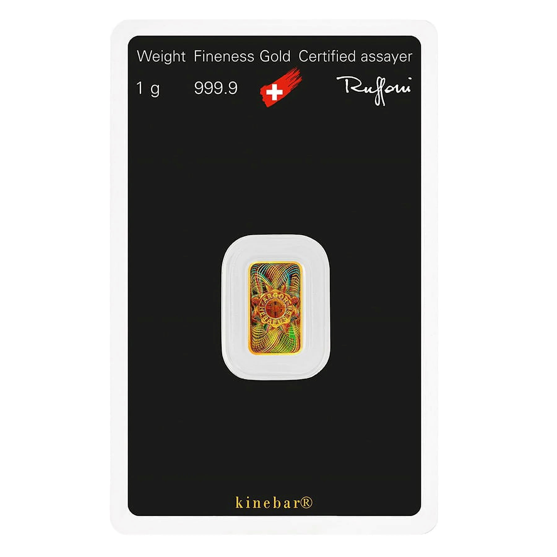 1 Gram Argor Heraeus Kinebar Gold Bar (In Assay) - Walmart.com
