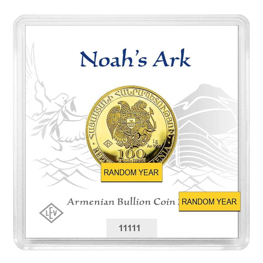 1 Gram Armenia Gold Noah's Ark 100 Drams Coin BU in Assay (Random Year ...