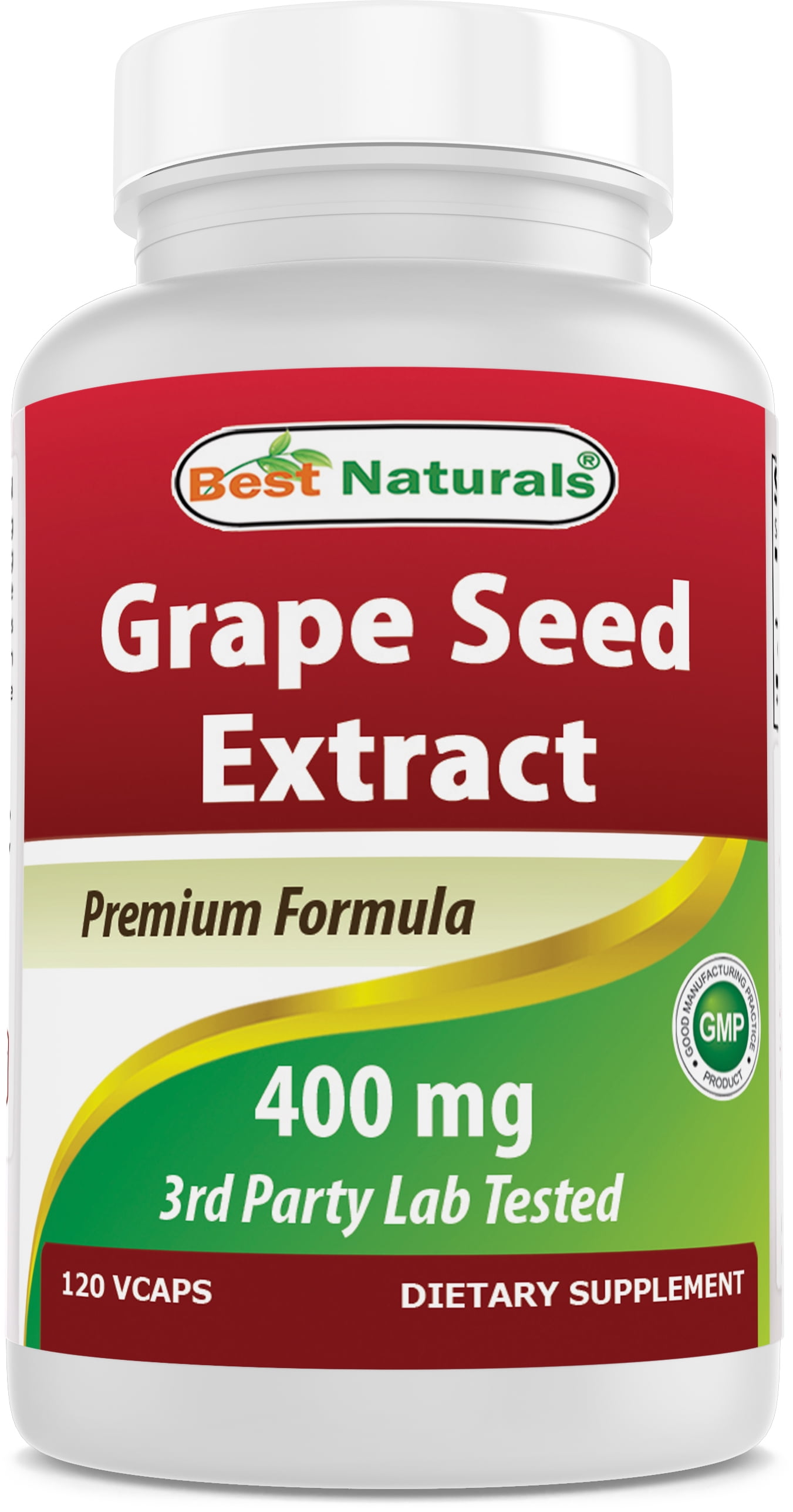 Best Naturals Grape Seed Extract 400mg Supplement - High Potency, 120 ...