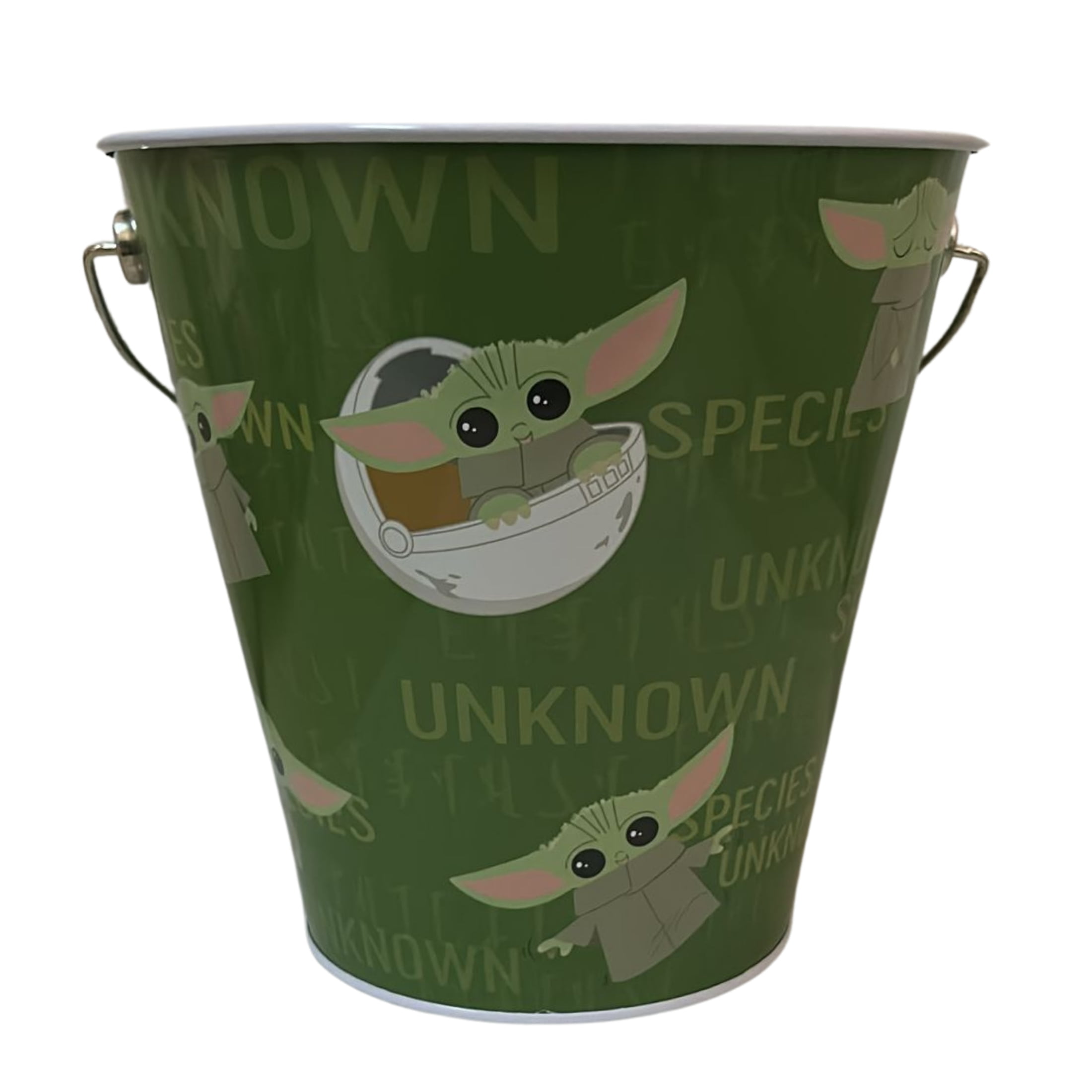 (1) Green Easter Tin Basket Reusable Bucket with Handle Spring-Themed ...