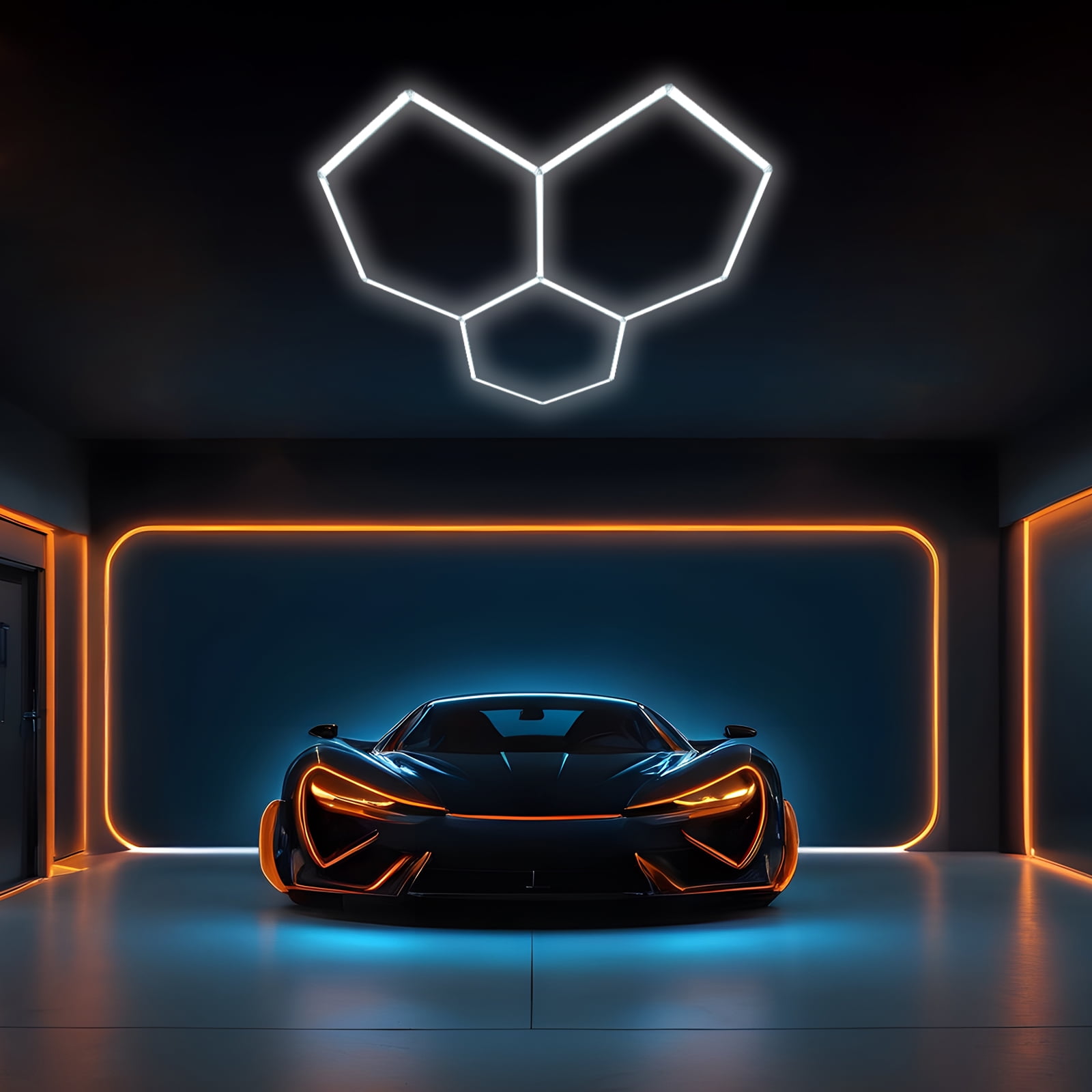 1 Grid Hexagon LED Light Honeycomb Detailing Showroom Office Garage LED ...