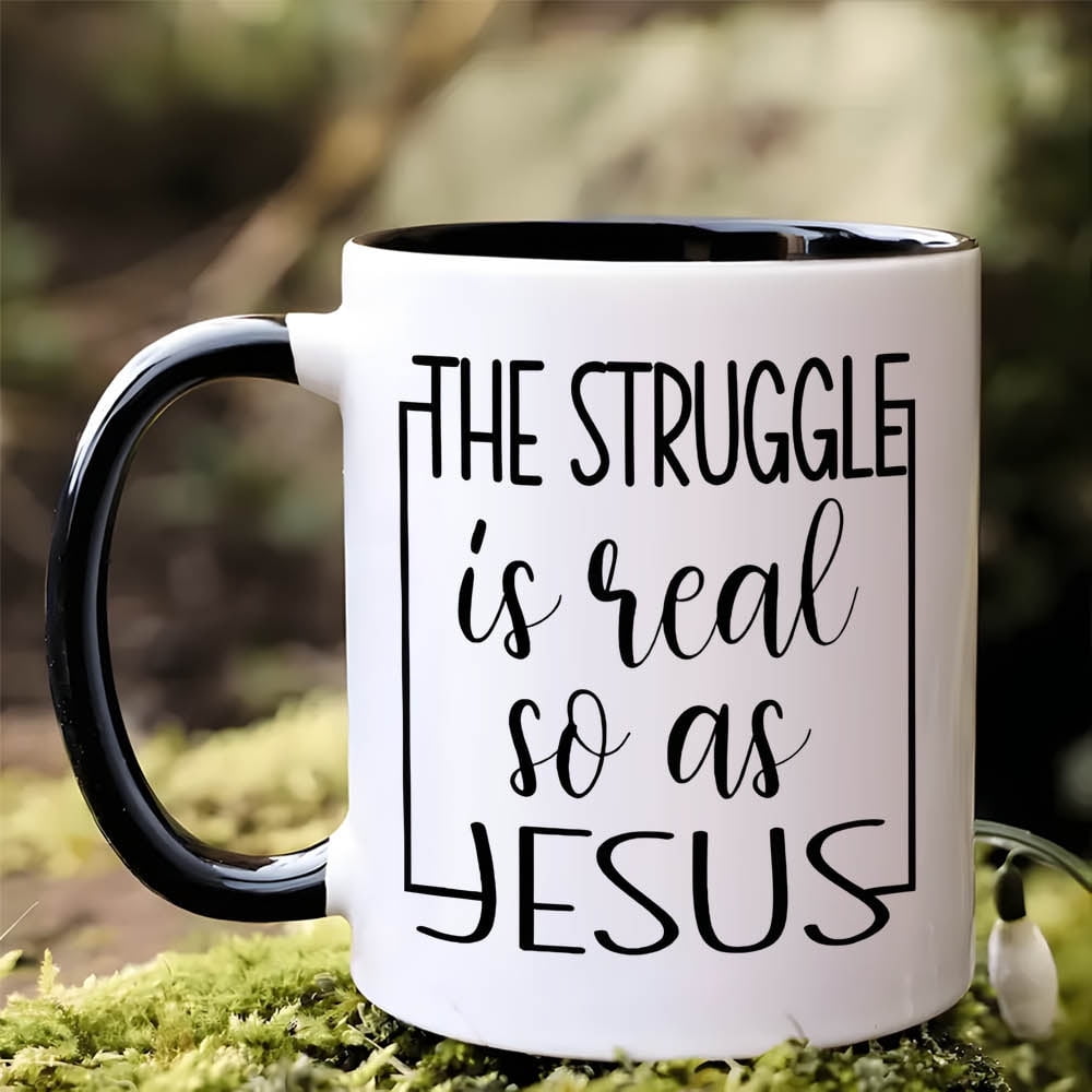 1 HOLAFISH 3A Grade Ceramic Coffee Cup, with "THE STRUGGLE IS REAL SO ...