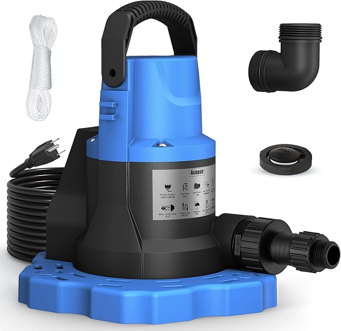 1 HP Automatic Swimming Pool Cover Pump 115 V Submersible with 3 4 ...