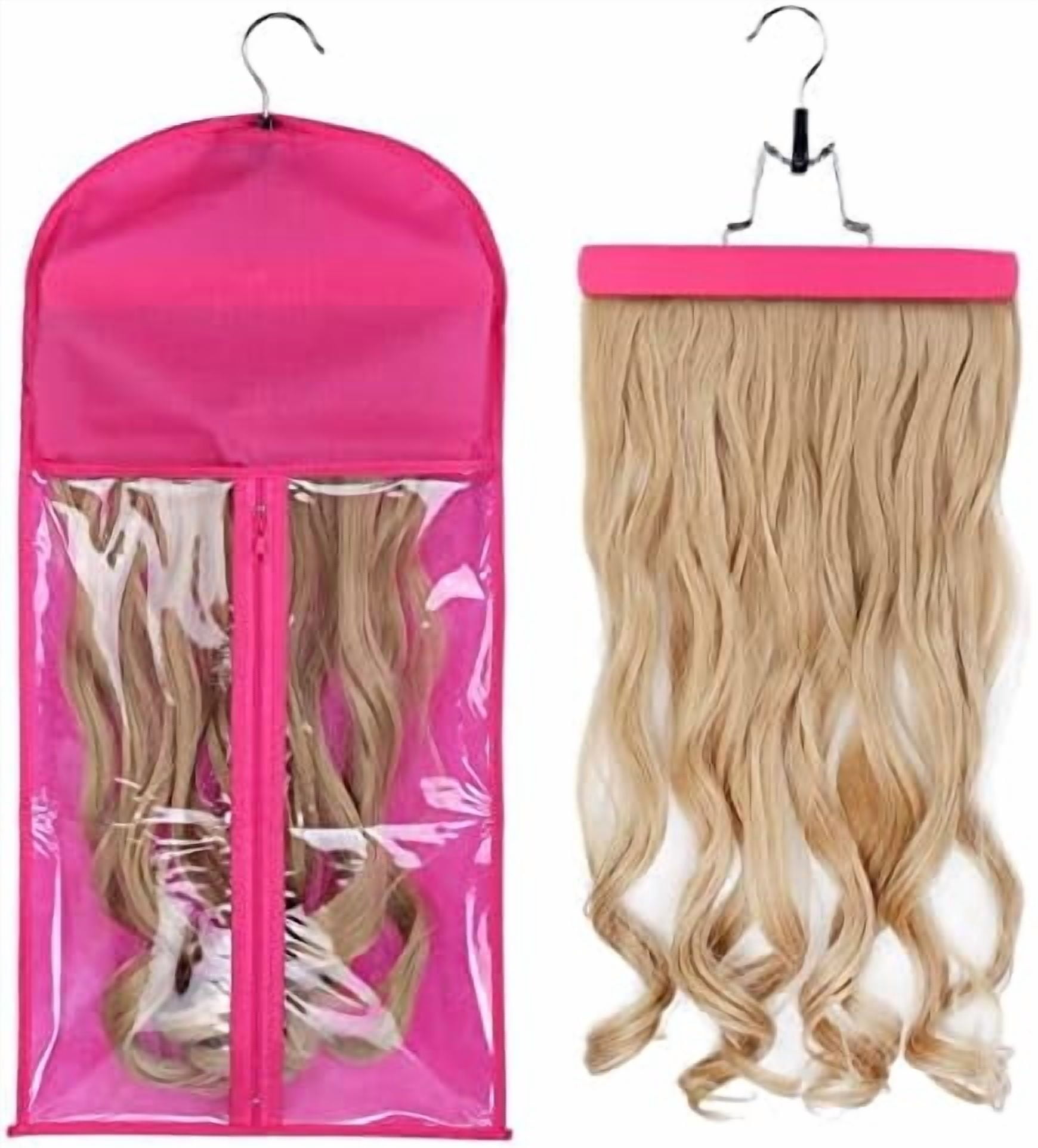 1 Hair Extension Hanger with Storage Bag Wig Holder Storage Bag ...