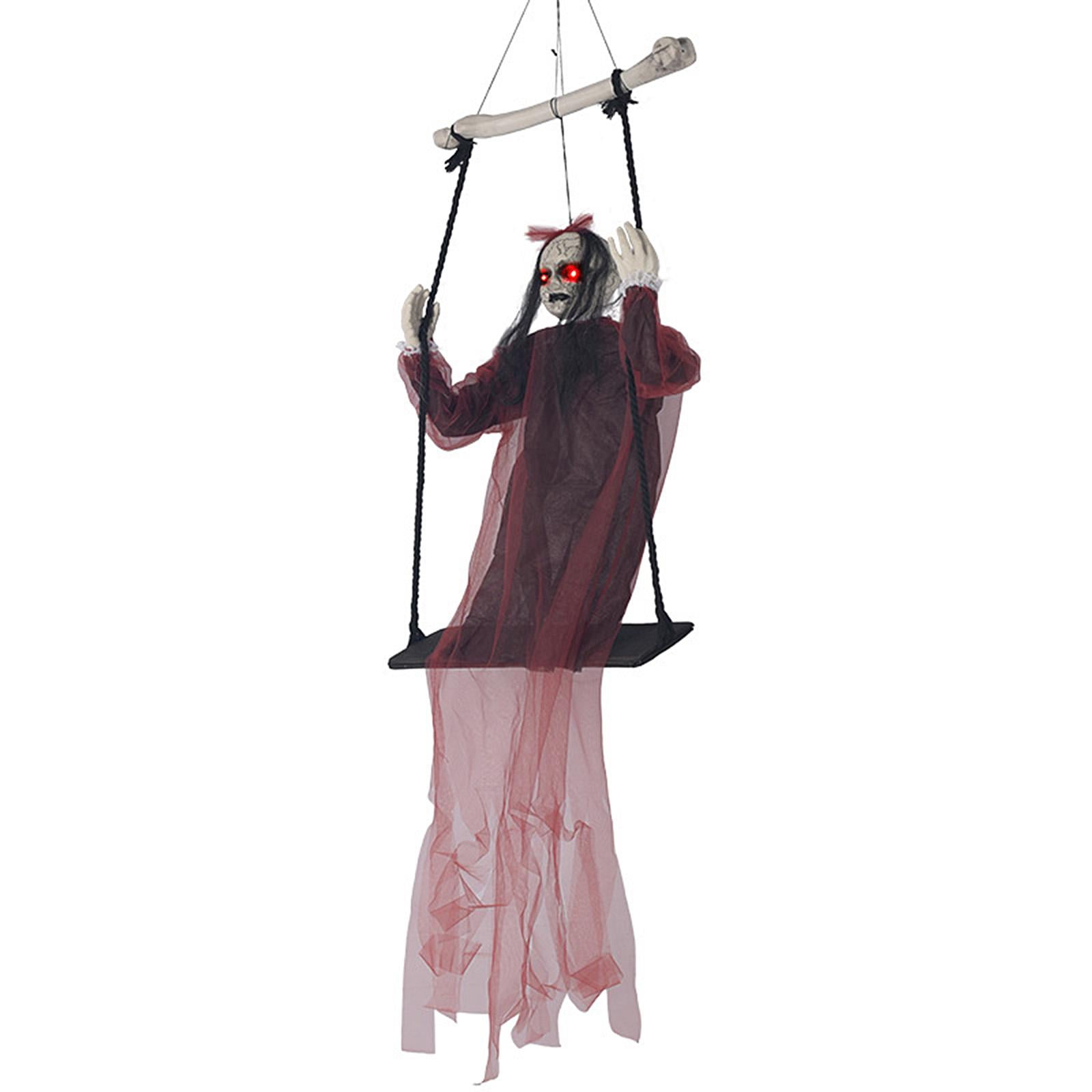 1 Halloween Pendant Decorations Flying Ghost with Lighted Eyes Scary ...