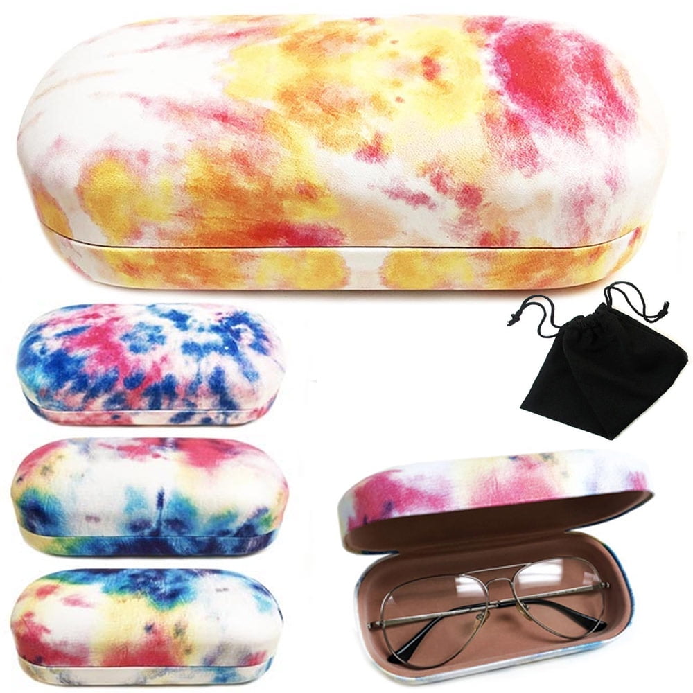 1 Hard Shell Sunglasses Case Protective Clam Soft Pouch Eyeglasses ...